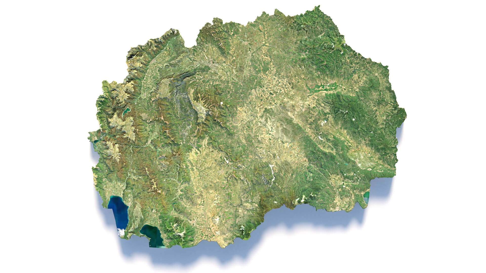 North Macedonia Terrain Map - 3D Model by 3dstudio