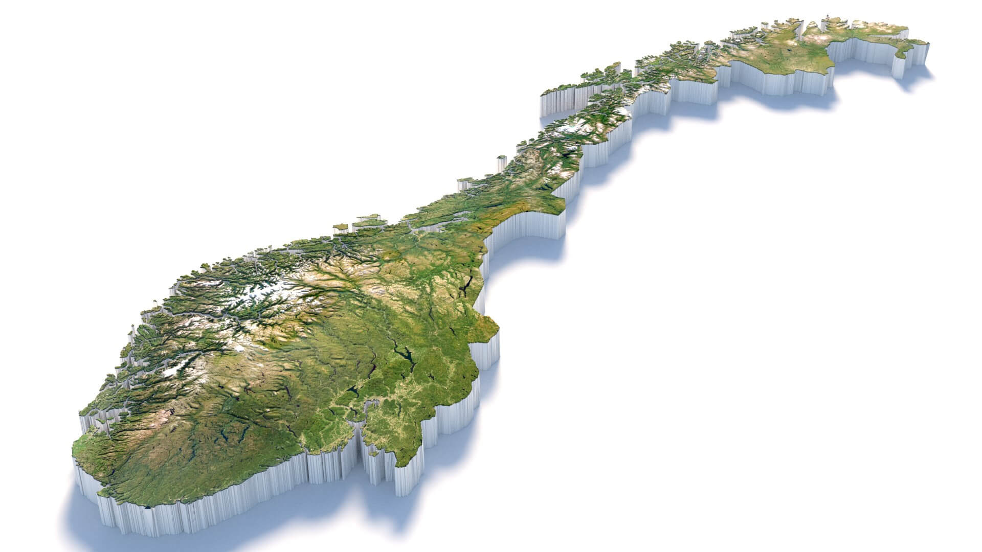 Norway Terrain Map - 3D Model by 3dstudio