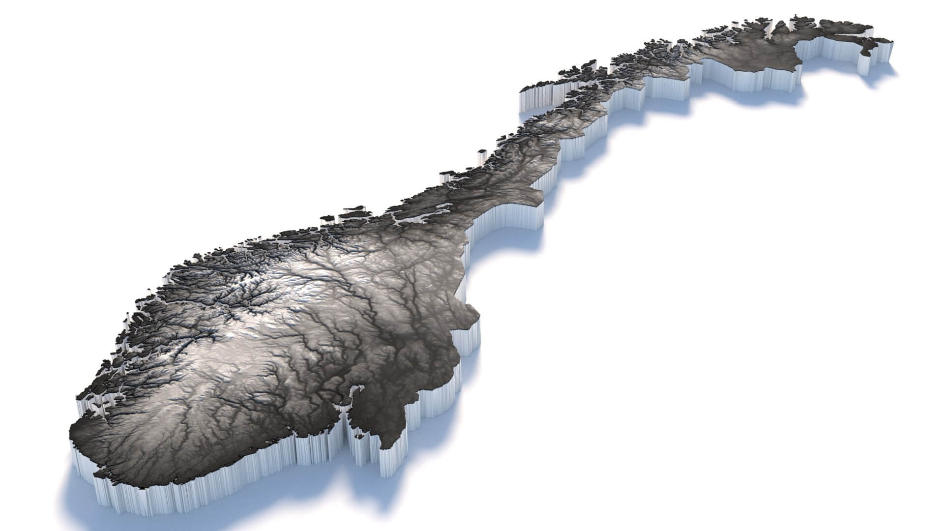 Norway Terrain Map - 3D Model by 3dstudio