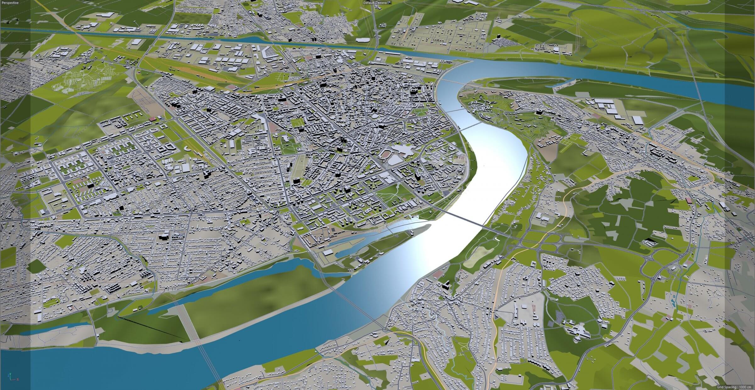 Novi-Sad Serbia 40km 3D Model by 3dstudio
