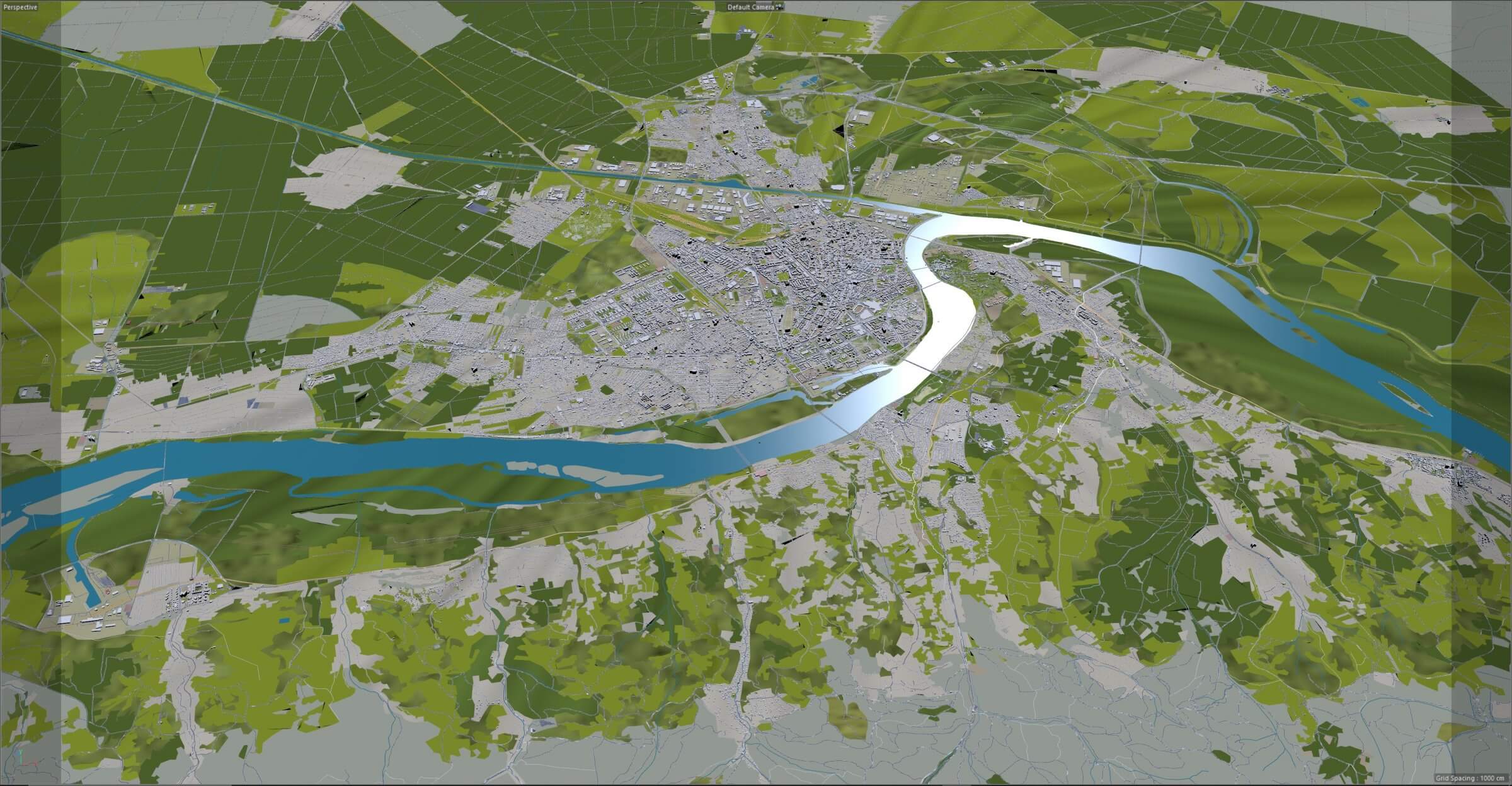 Novi-Sad Serbia 40km 3D Model by 3dstudio