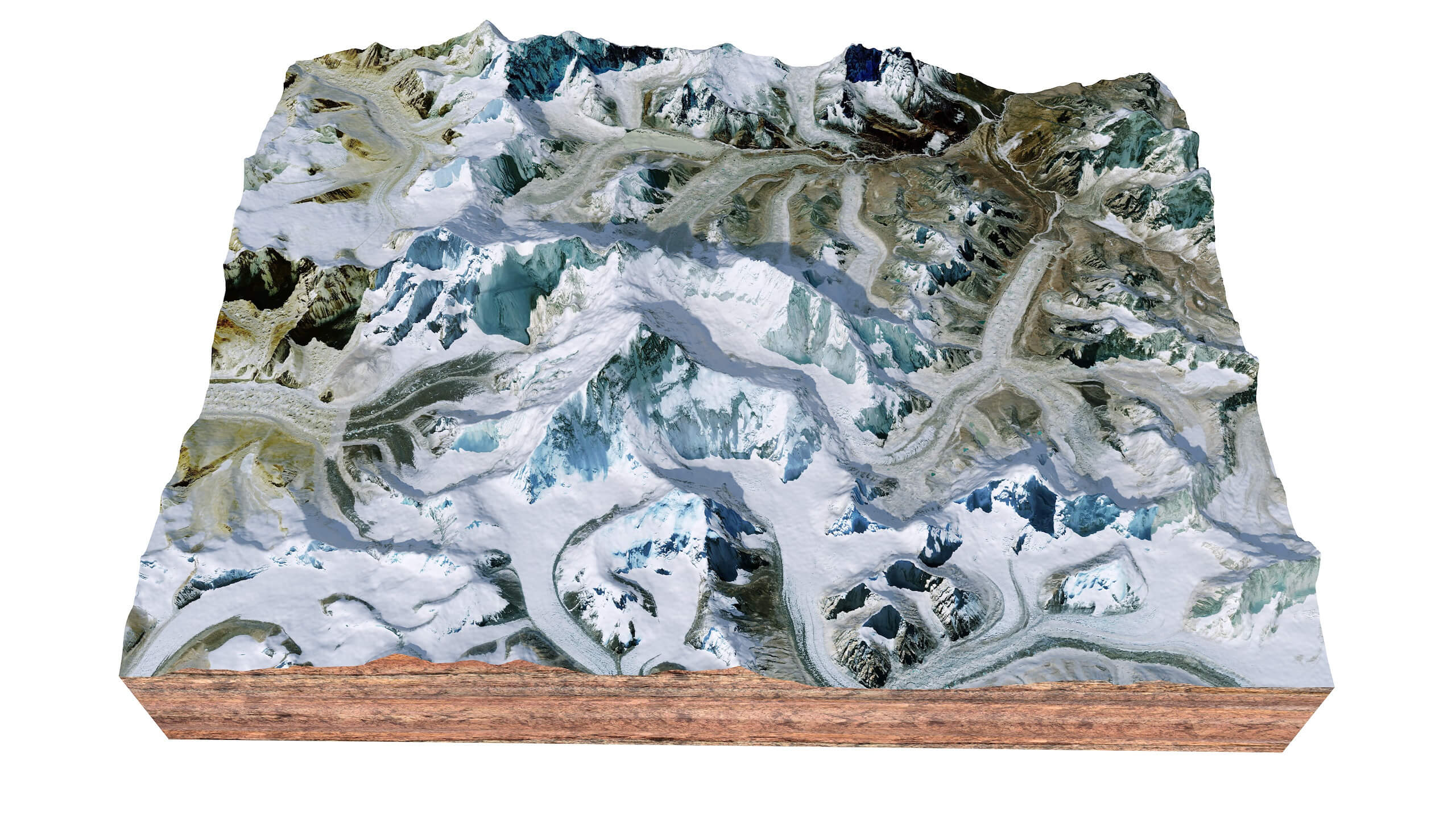 Nuptse Mountain Nepal Terrain 3D Model by 3dstudio