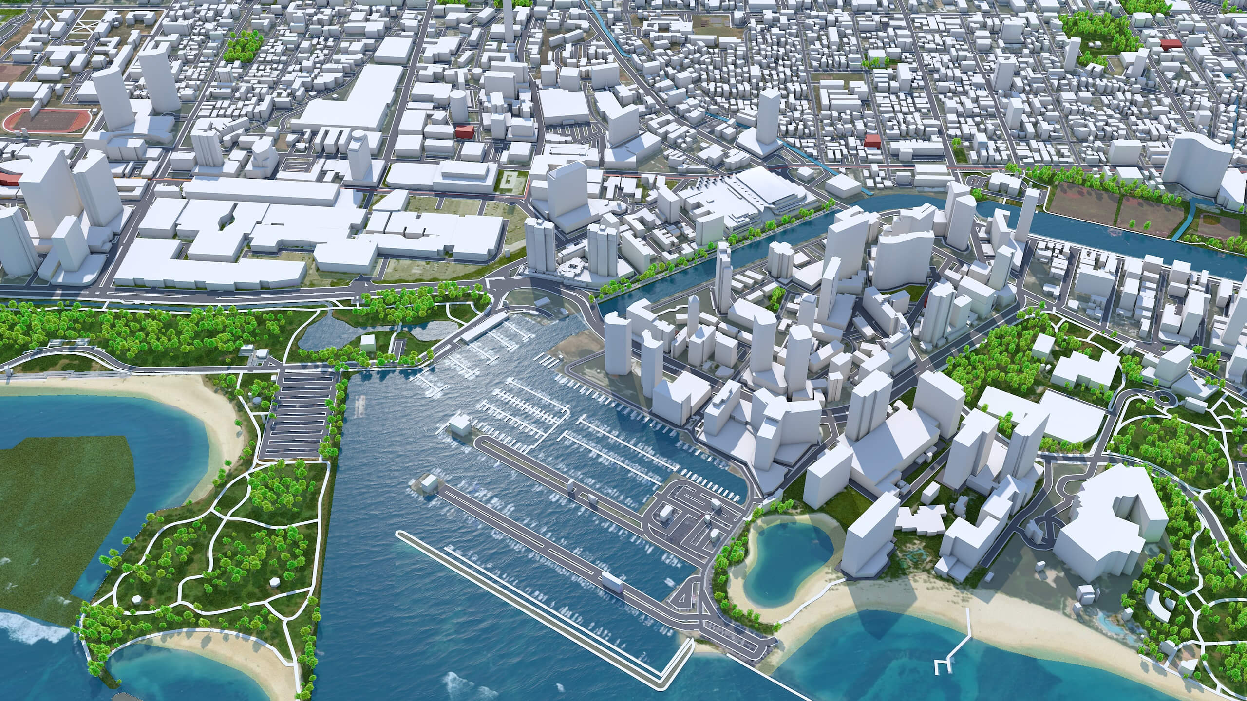 Oahu Island Hawaii, USA 80km - 3D Model by 3dstudio