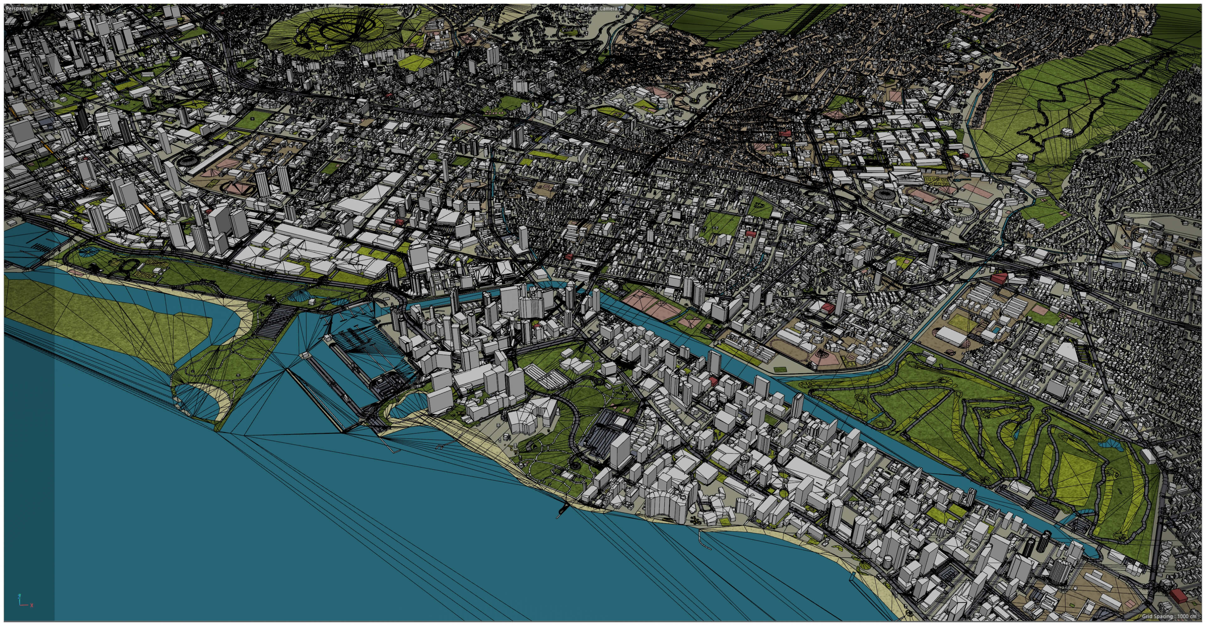 Oahu Island Hawaii, USA 80km - 3D Model by 3dstudio