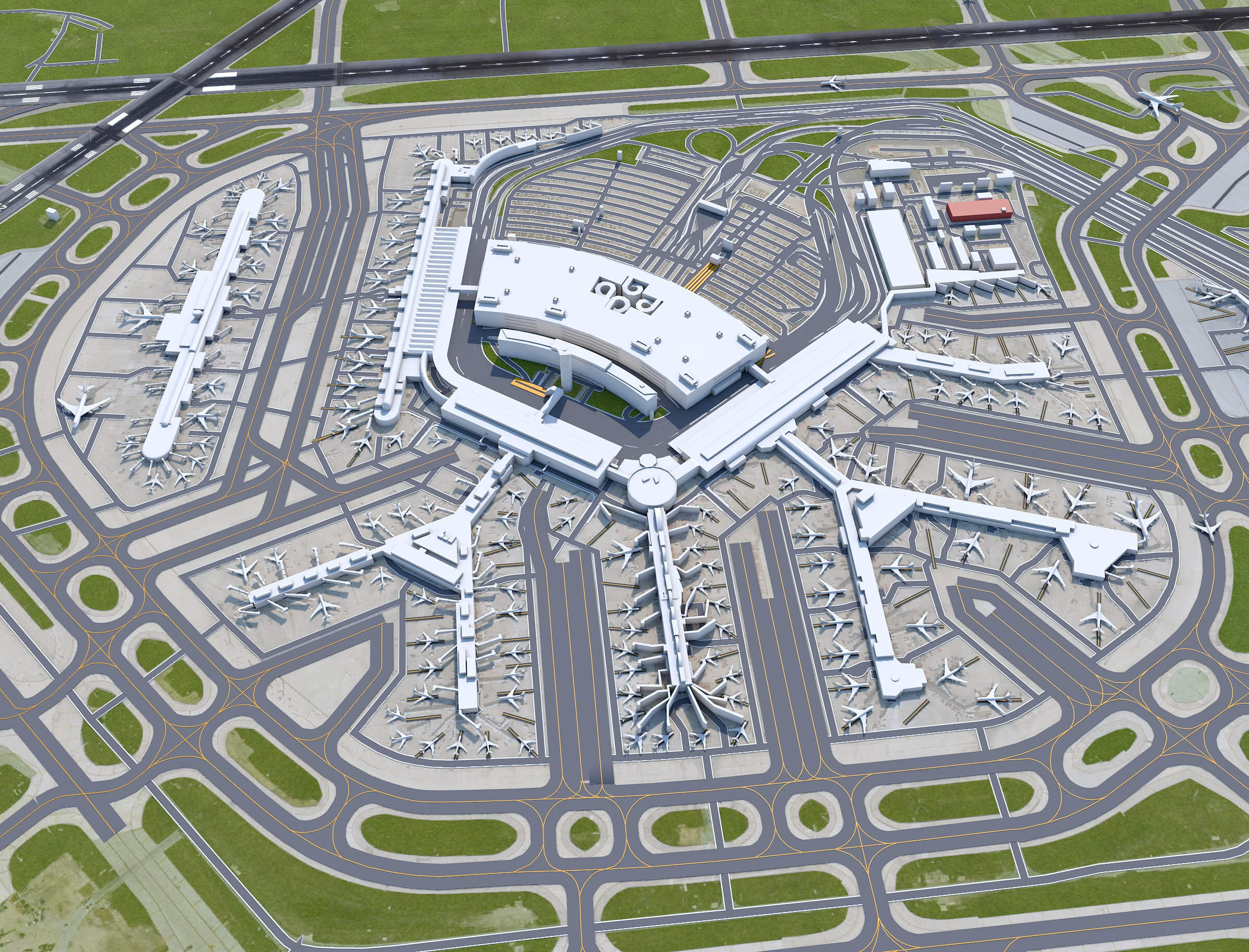 O'Hare International Airport - 3D Model by 3dstudio