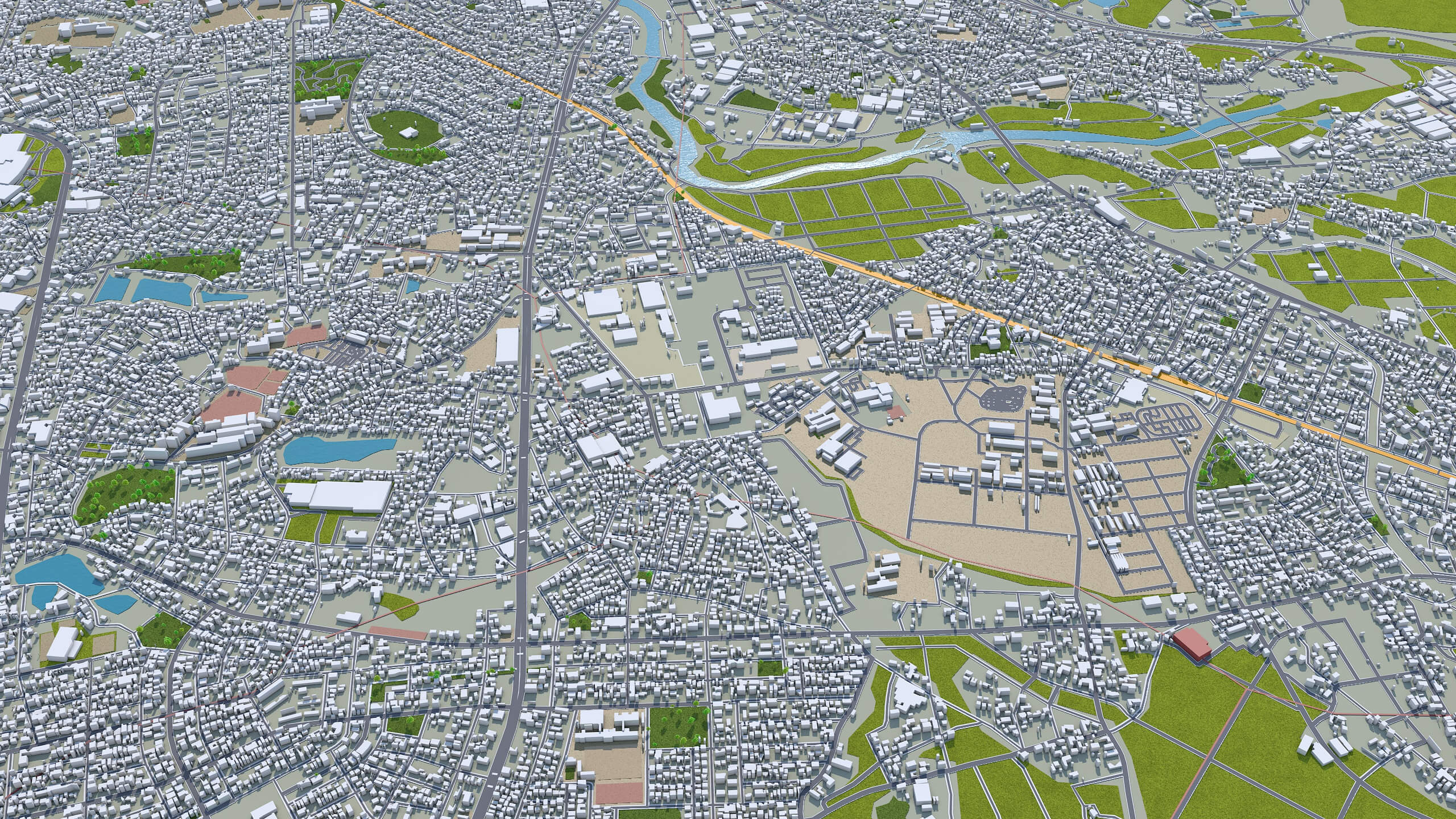 Okazaki City Aichi Japan 40km - 3D Model by 3dstudio