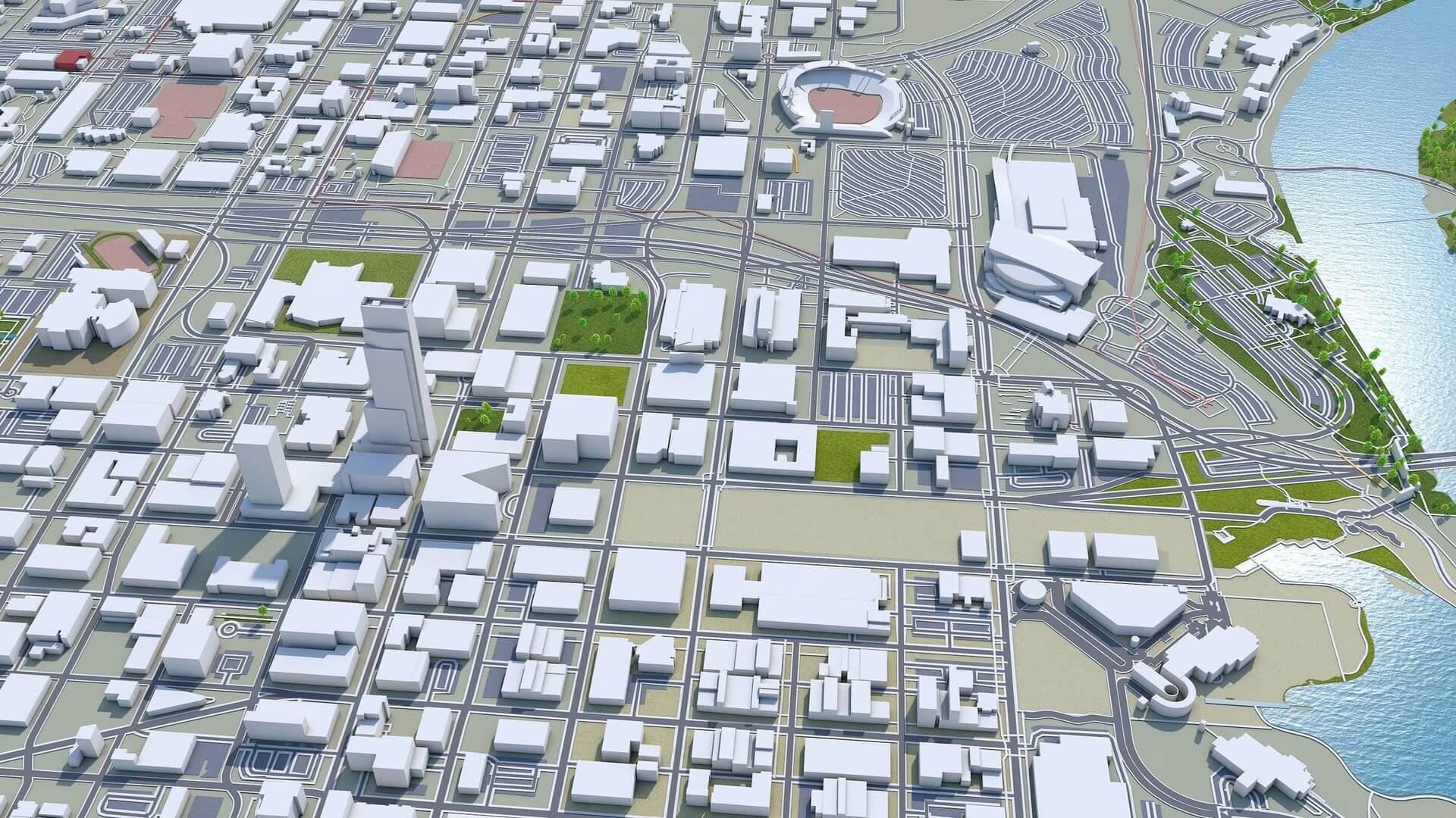 Omaha City, Nebraska USA 75Km - 3D Model by 3dstudio