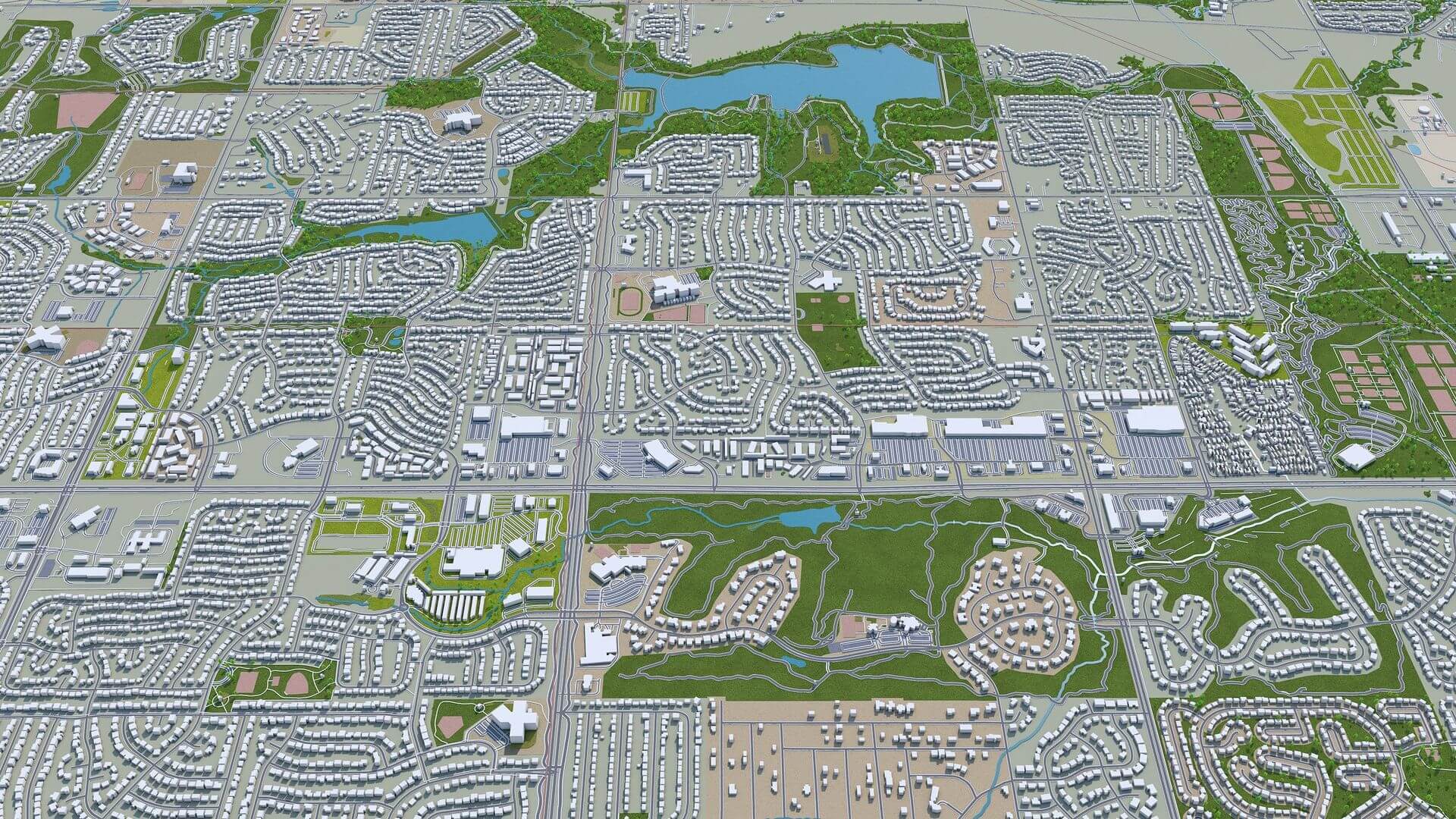 Omaha City, Nebraska USA 75Km - 3D Model by 3dstudio