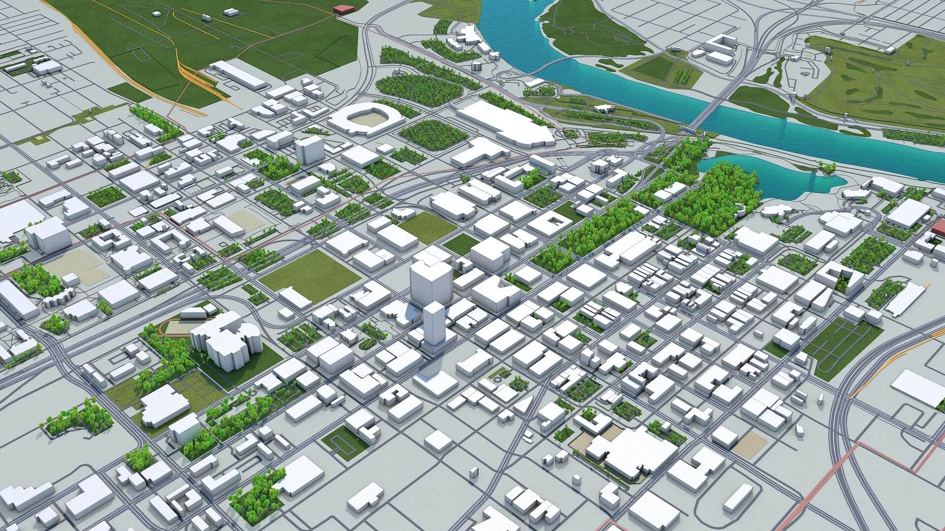 Omaha Nebraska 75km - 3D Model by 3dstudio
