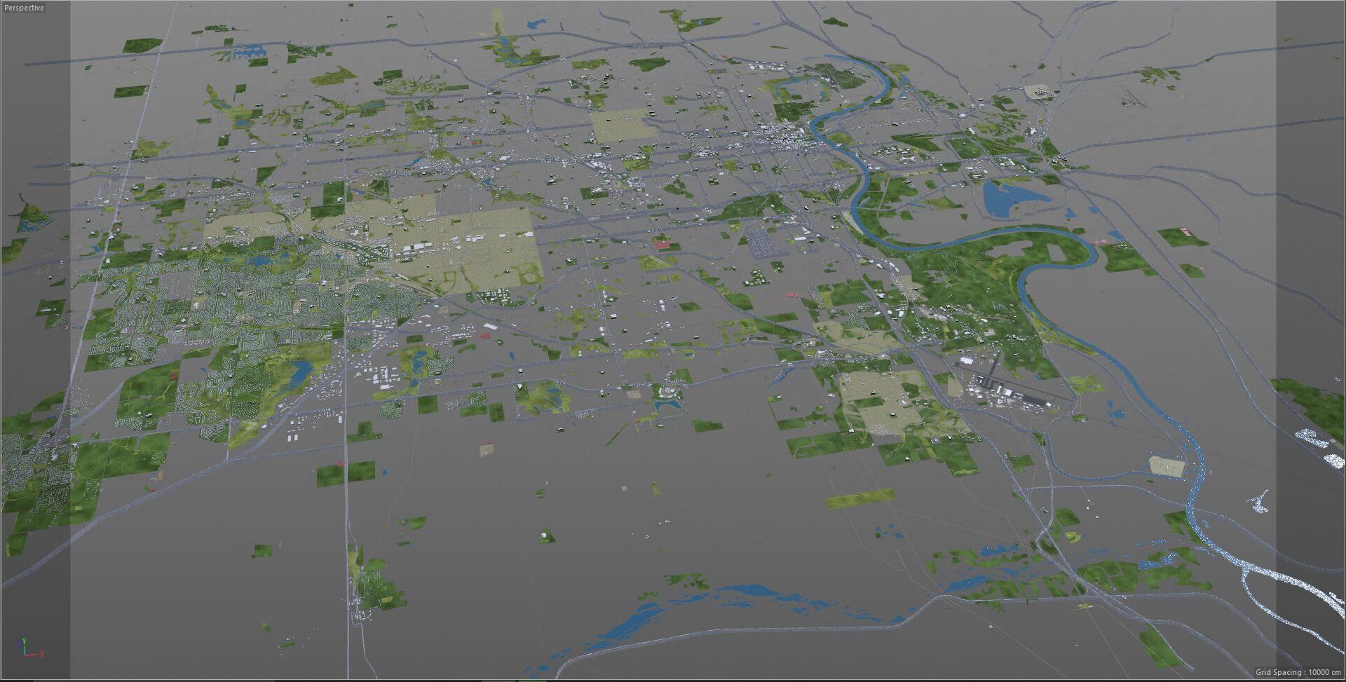 Omaha Nebraska 75km - 3D Model by 3dstudio