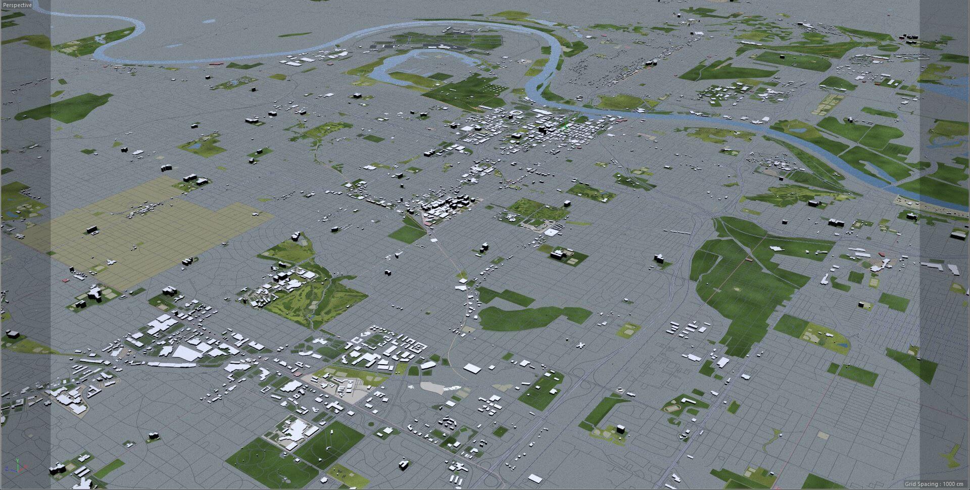 Omaha Nebraska 75km - 3D Model by 3dstudio