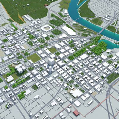 Omaha Nebraska 75km - 3D Model by 3dstudio