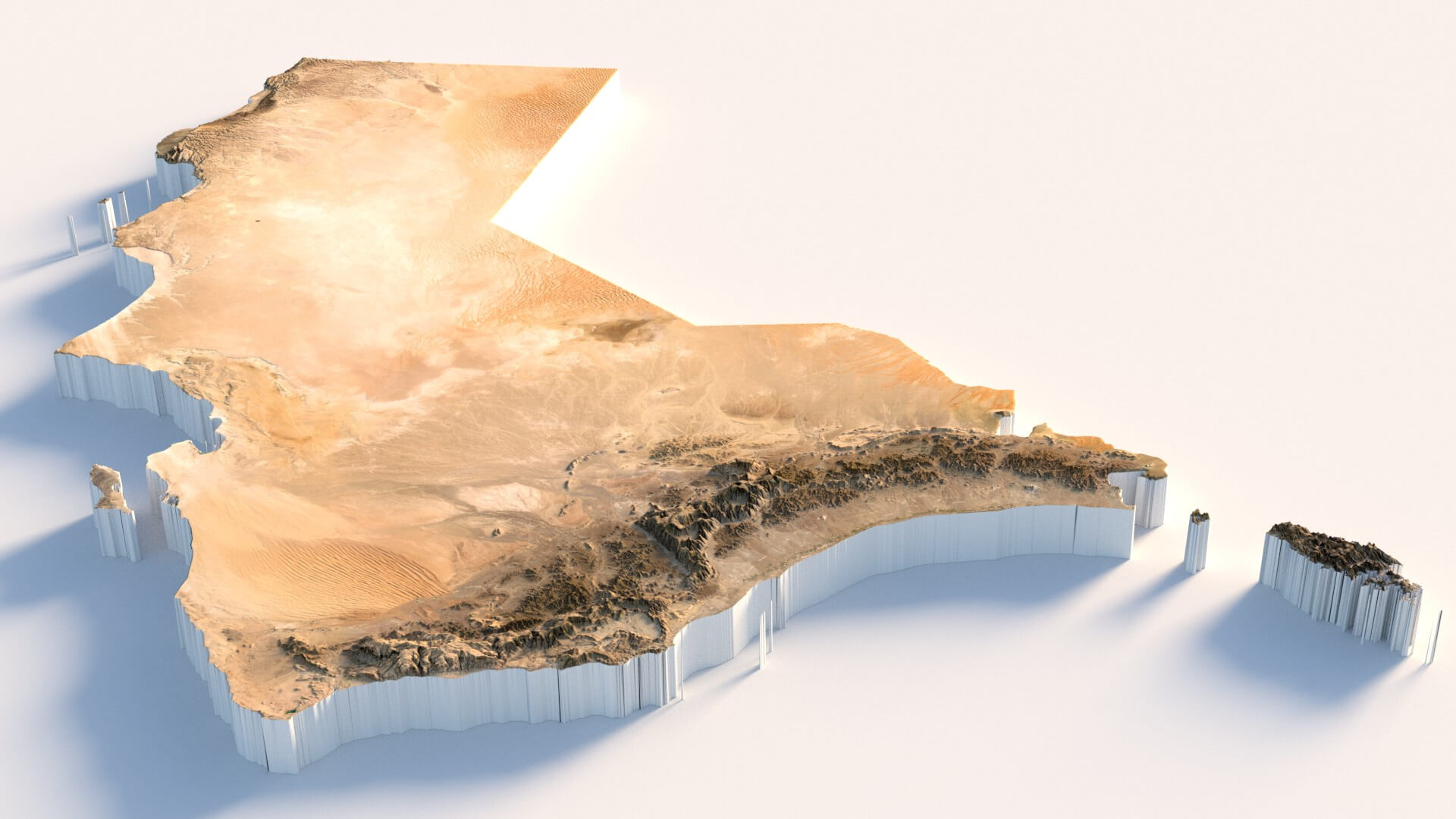 Oman Terrain Map - 3D Model by 3dstudio
