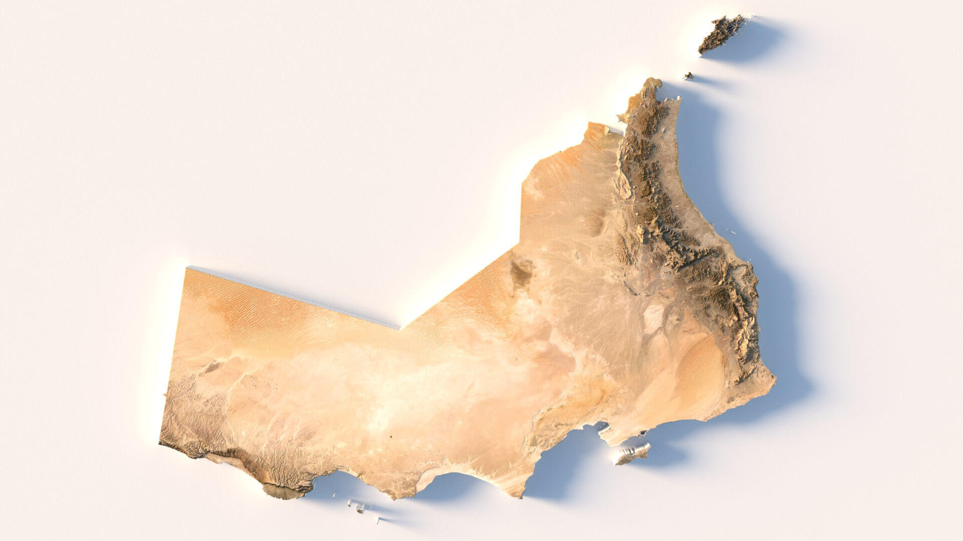 Oman Terrain Map - 3D Model by 3dstudio