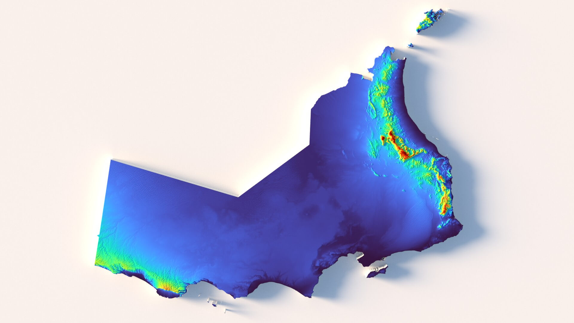 Oman Terrain Map - 3D Model by 3dstudio