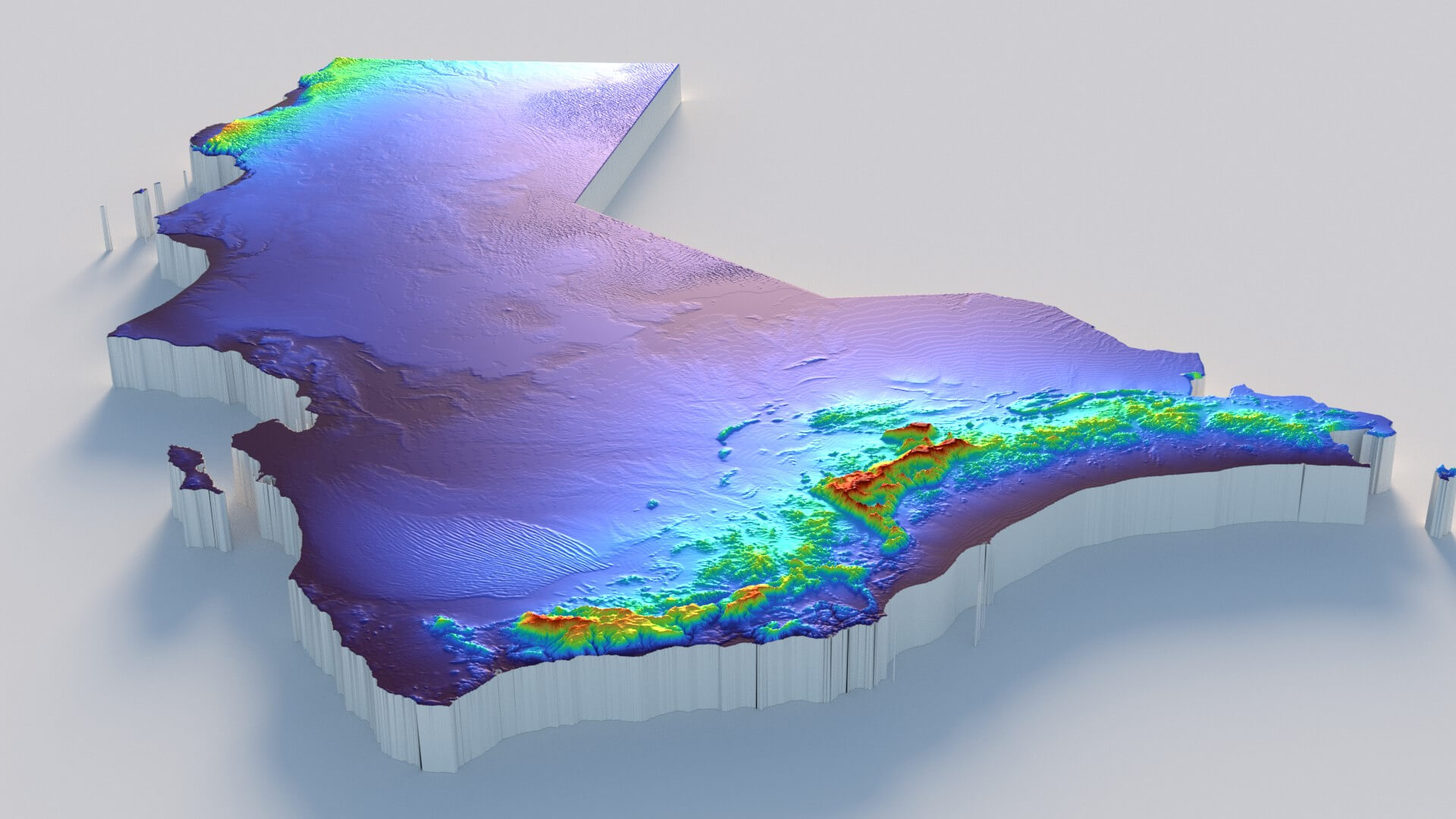 Oman Terrain Map - 3D Model by 3dstudio
