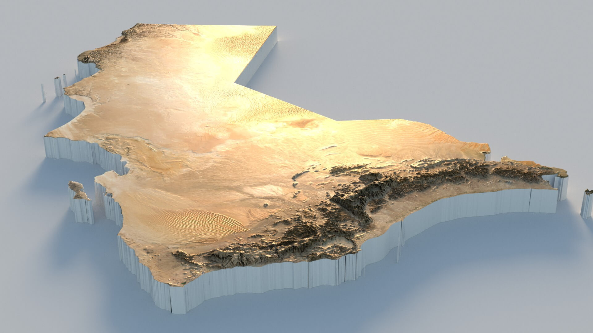 Oman Terrain Map - 3D Model by 3dstudio
