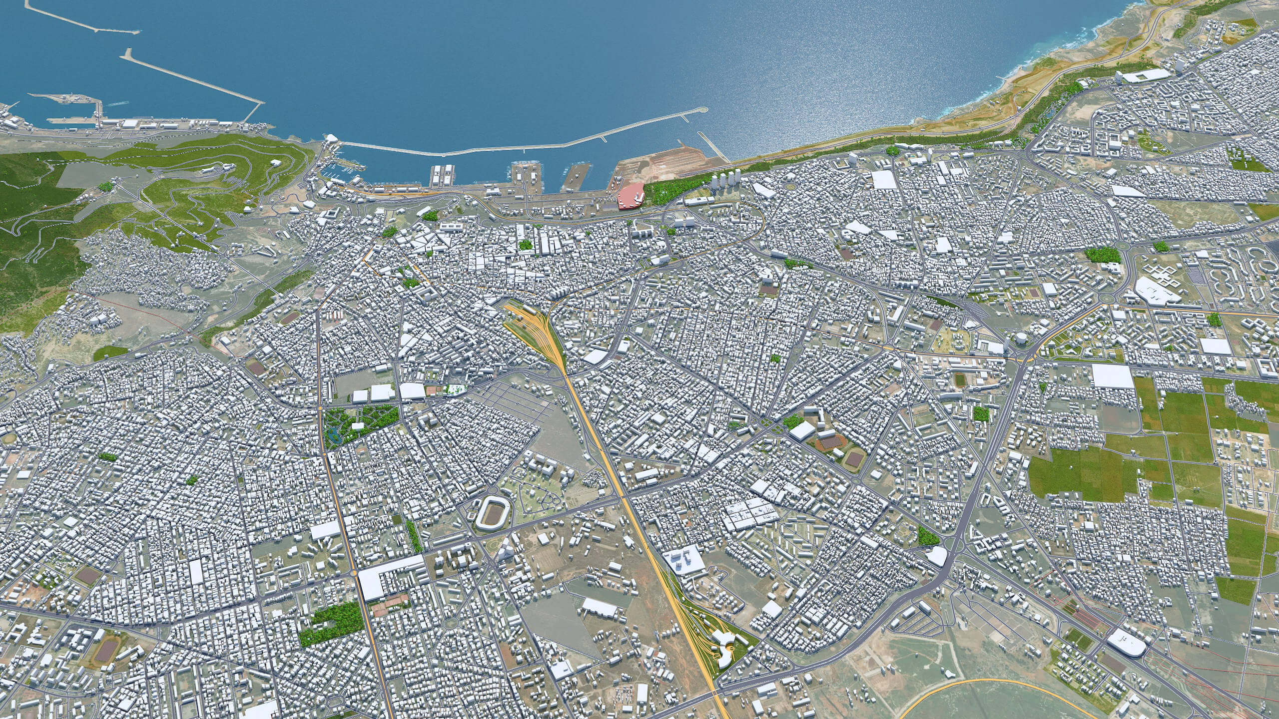 Oran City Algeria 3D Model 30km by 3dstudio