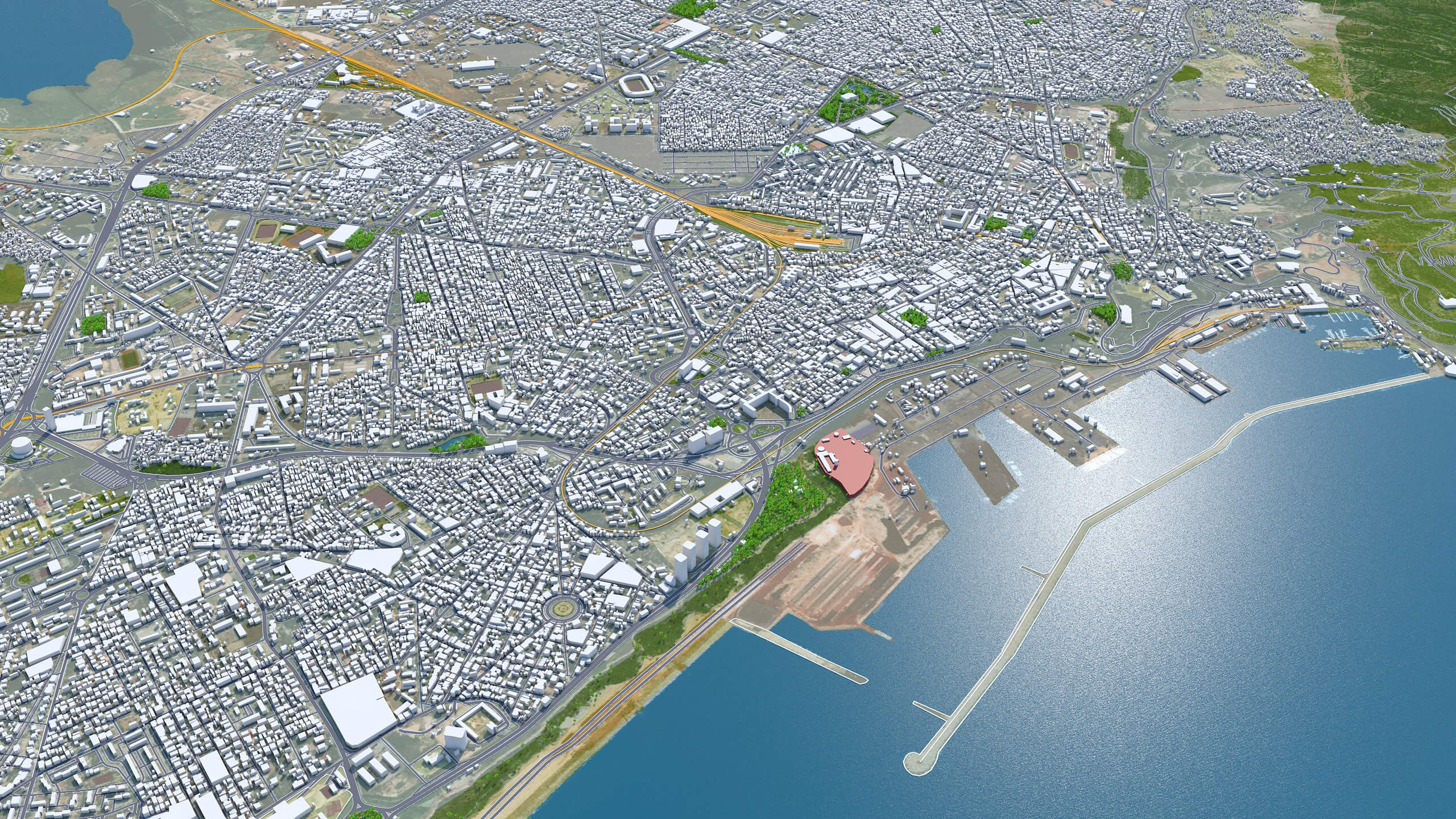 Oran City Algeria 3D Model 30km by 3dstudio