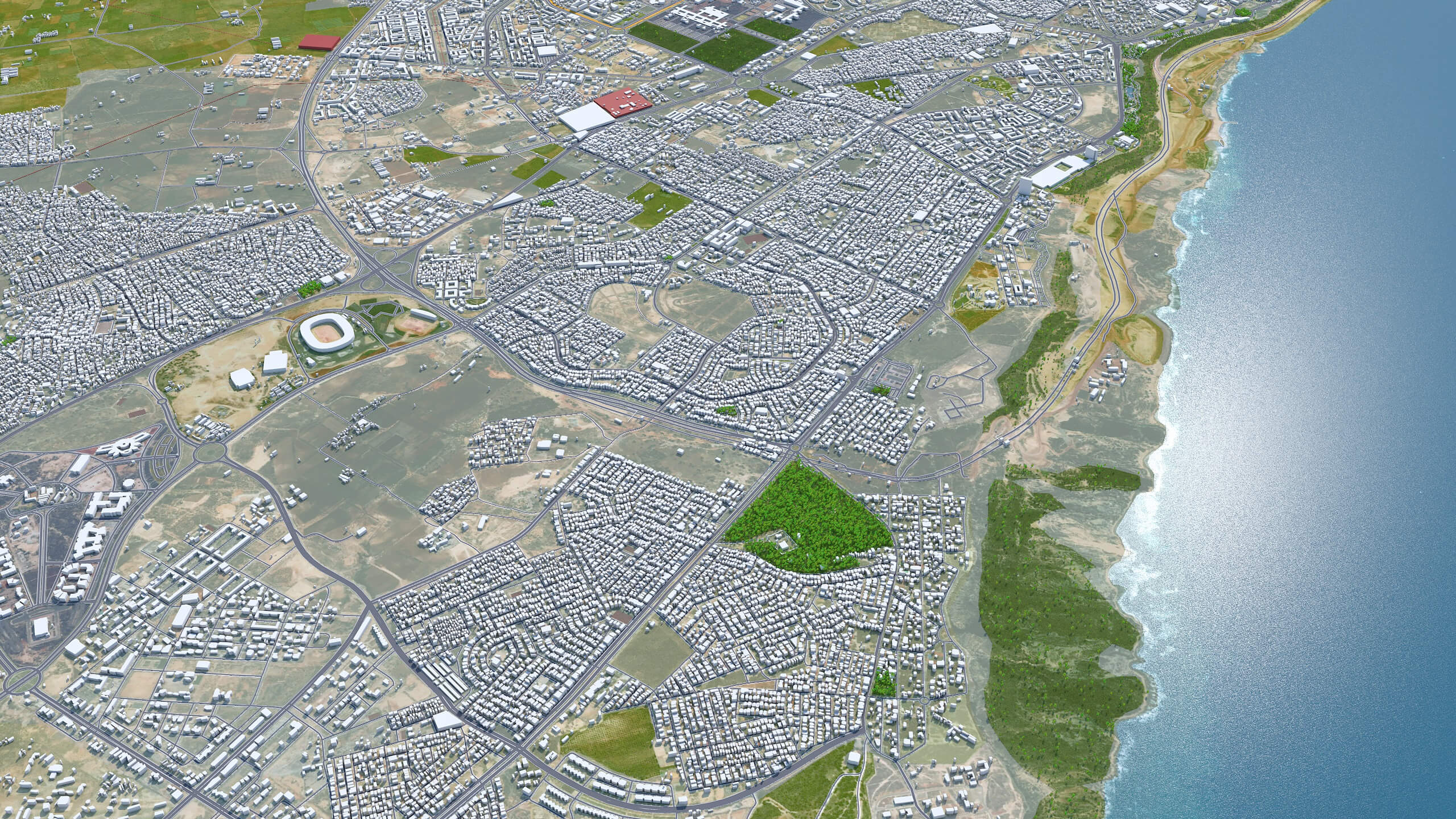 Oran City Algeria 3D Model 30km by 3dstudio