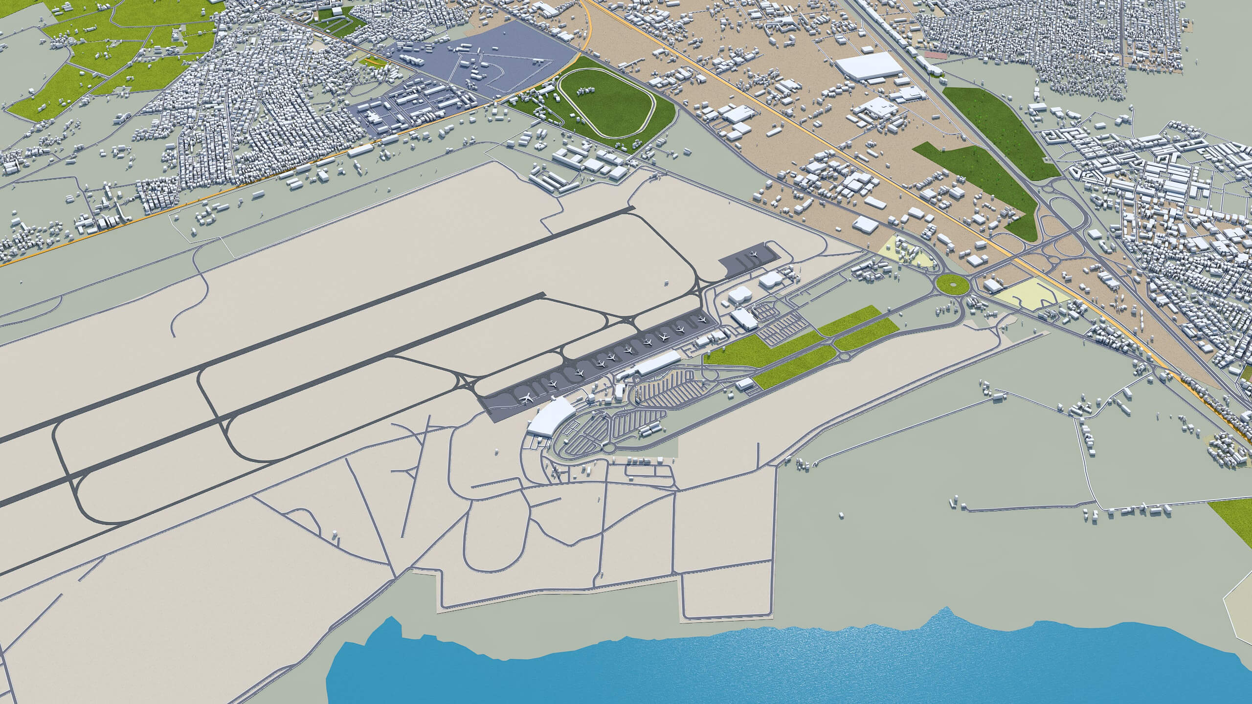 Oran City Algeria 3D Model 30km by 3dstudio