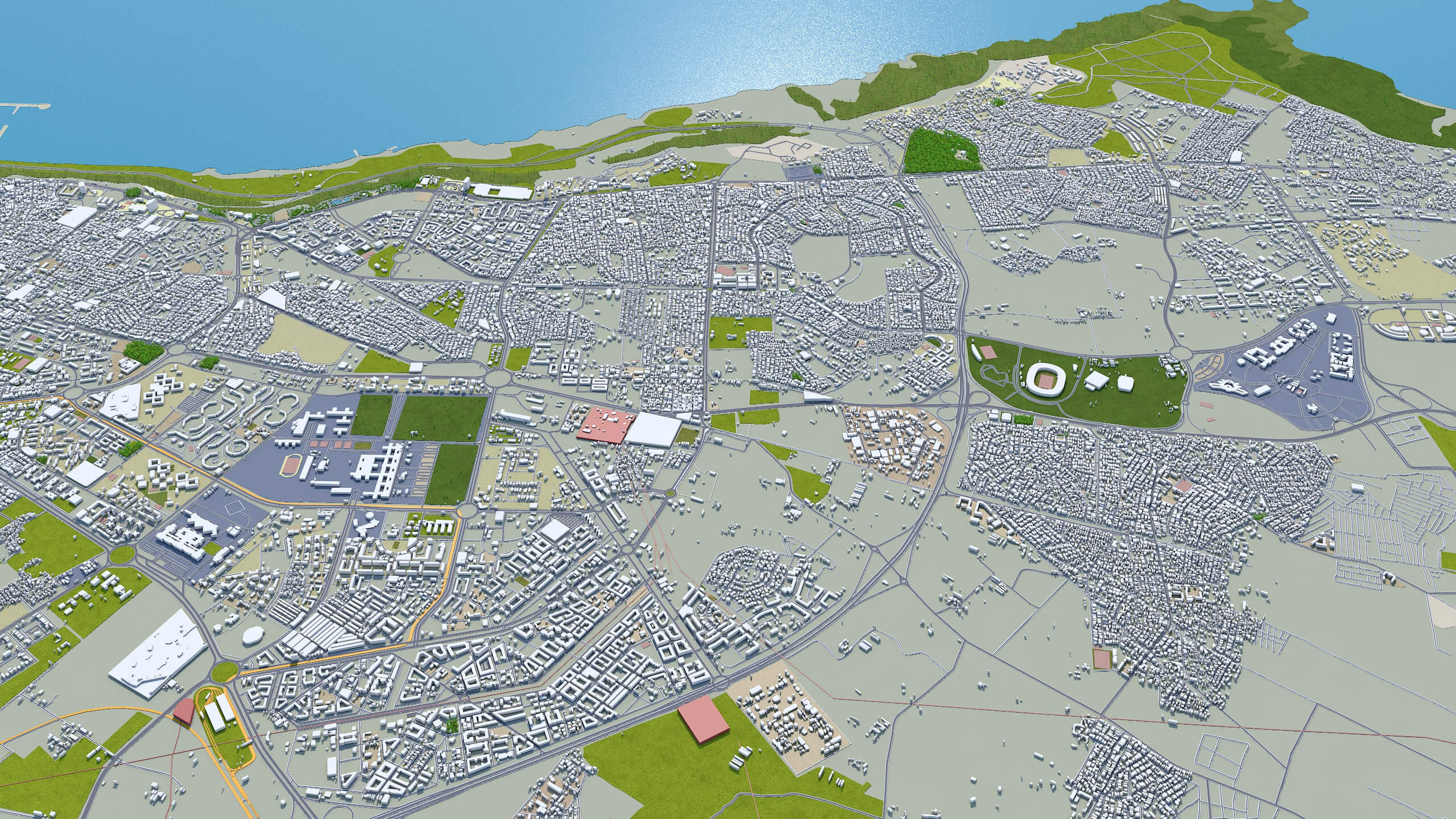 Oran City Algeria 3D Model 30km by 3dstudio