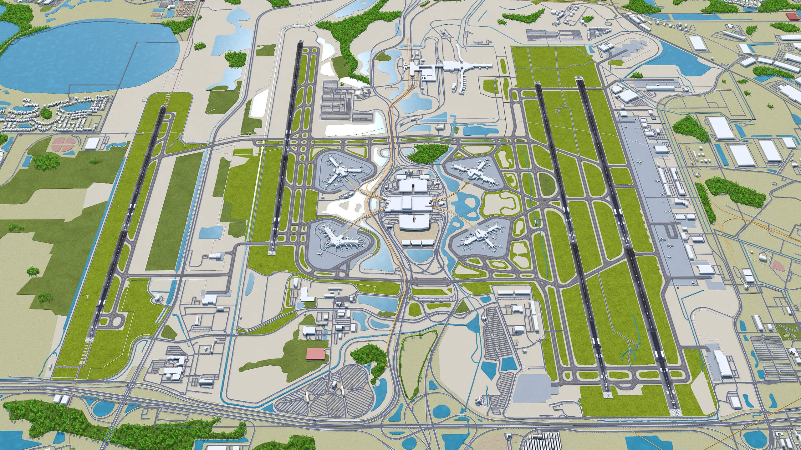 Orlando Airport - 3D Model by 3dstudio