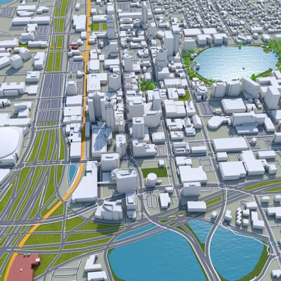 Orlando, Florida USA 80Km - 3D Model by 3dstudio