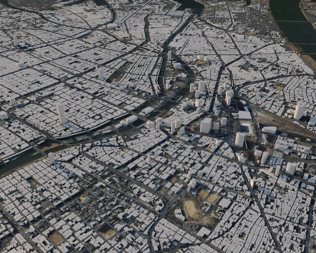 Osaka Japan - 3D Model by 3dstudio