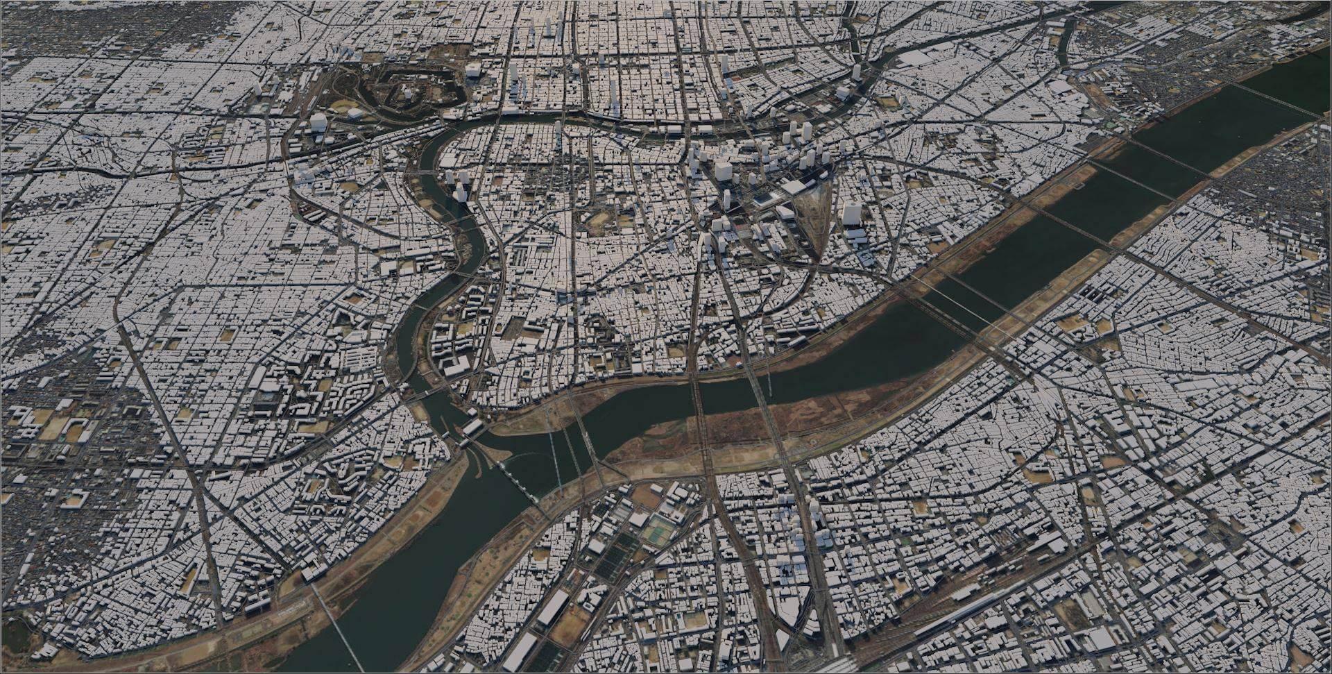 Osaka Japan - 3D Model by 3dstudio