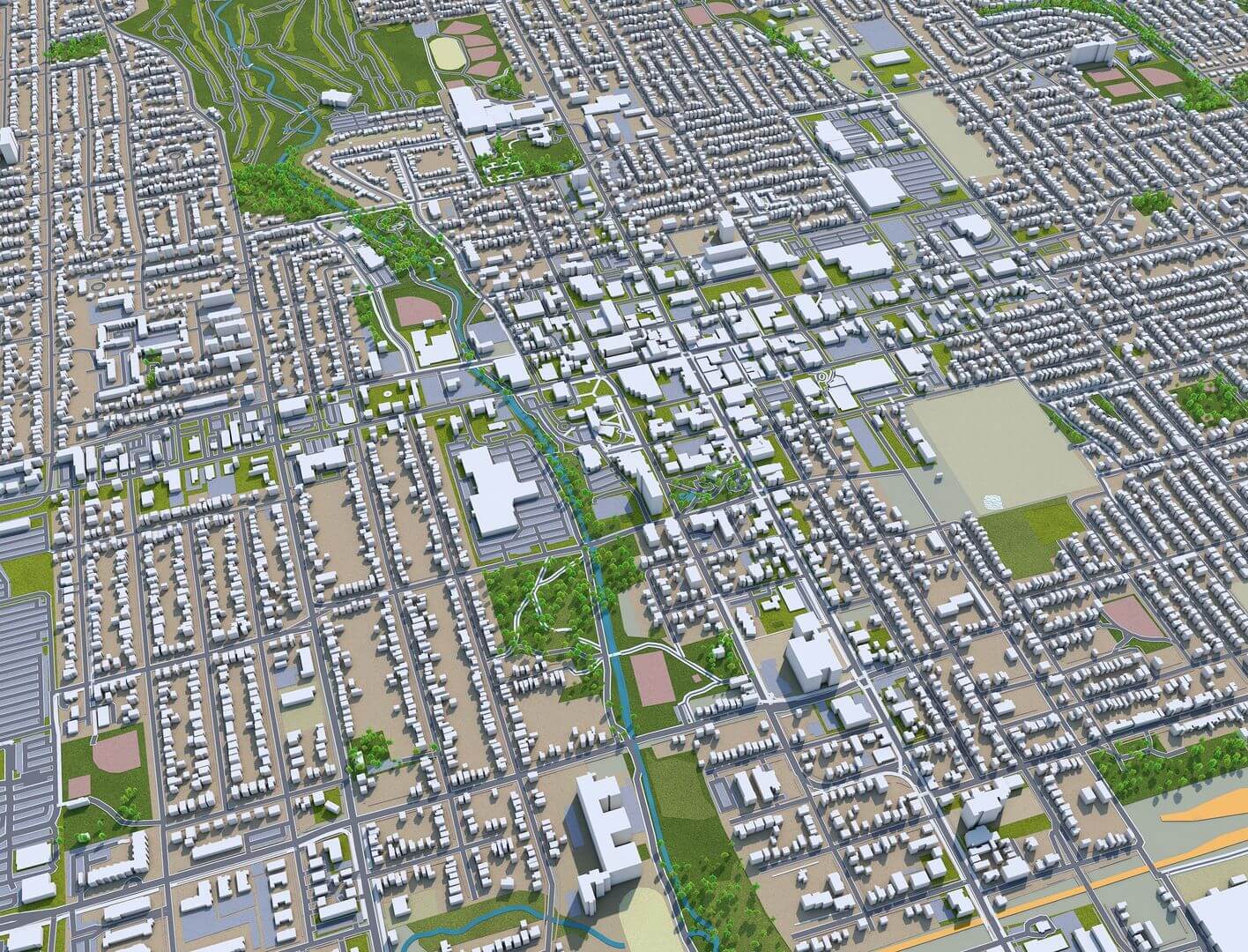 Oshawa, Ontario Canada 30km - 3D Model by 3dstudio