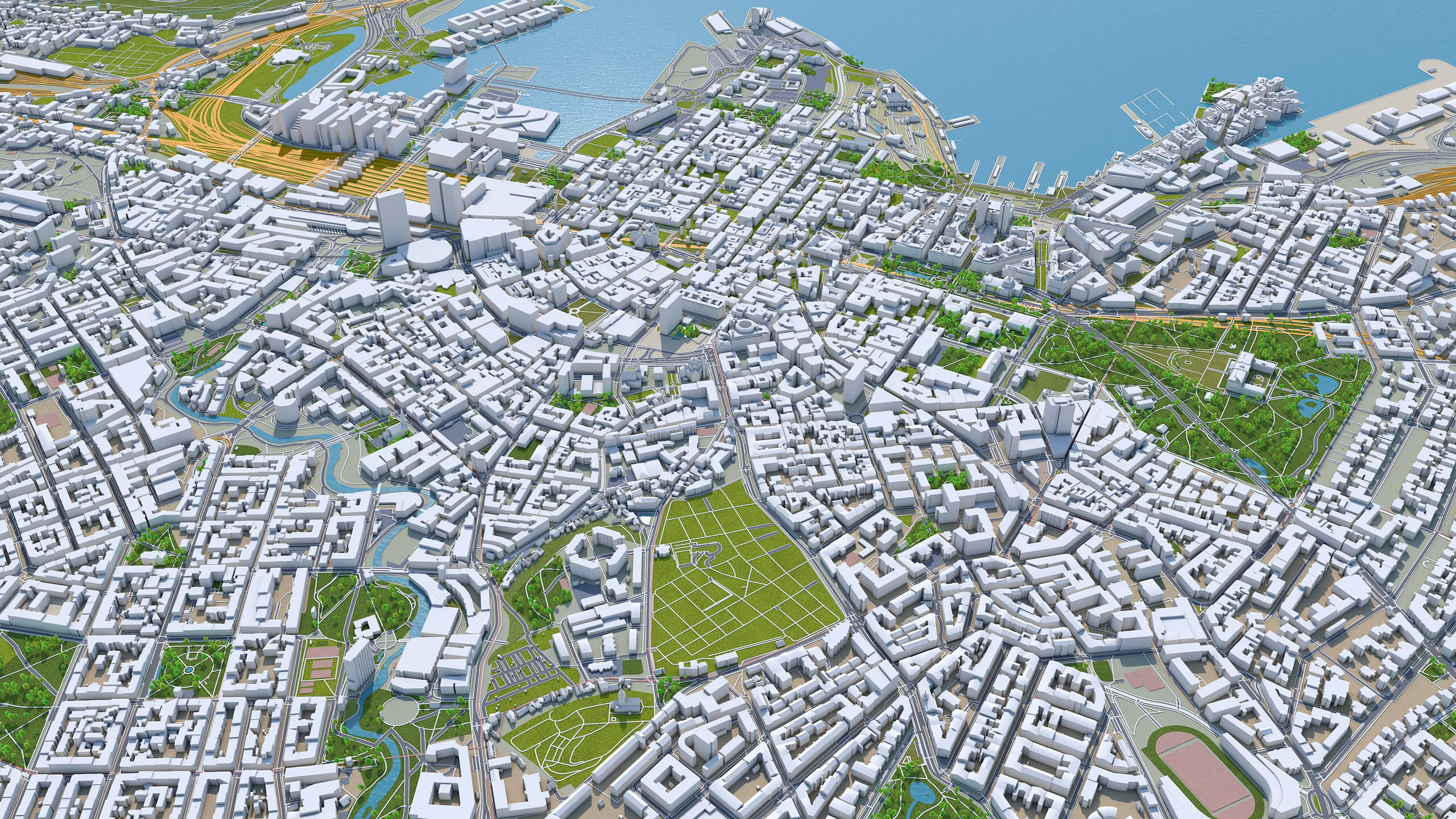 Oslo Downtown Norway 8km - 3D Model by 3dstudio