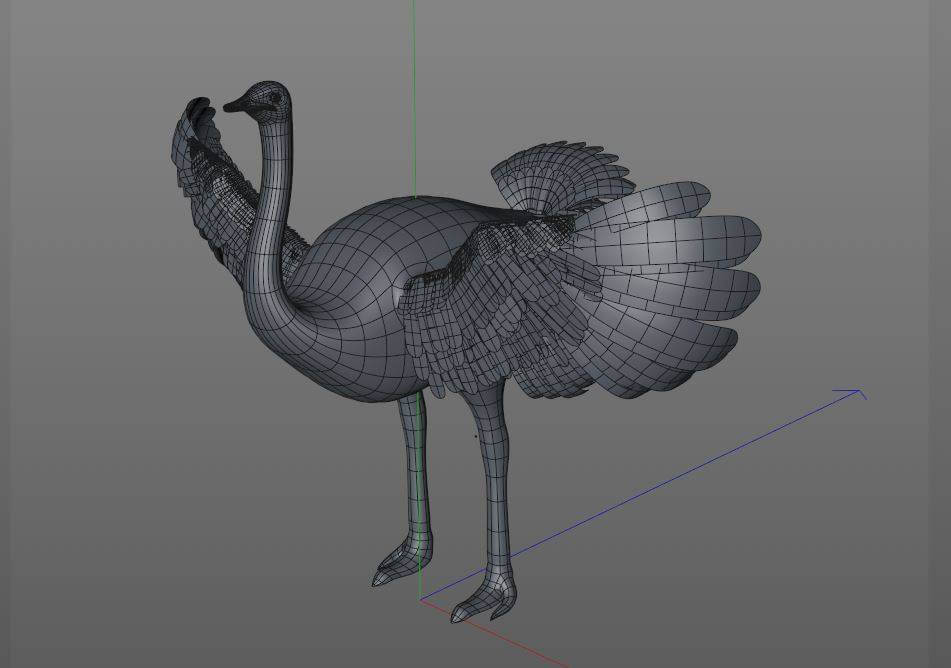 Ostrich - 3D Model by 3dstudio