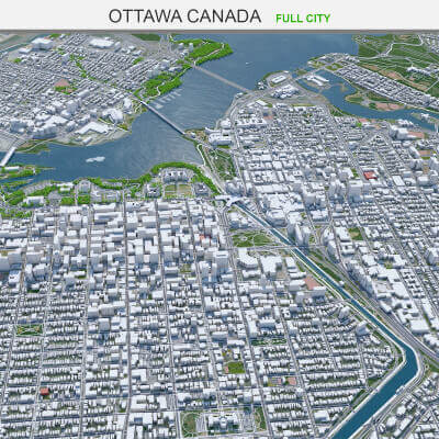 Ottawa Canada 100km - 3D Model by 3dstudio