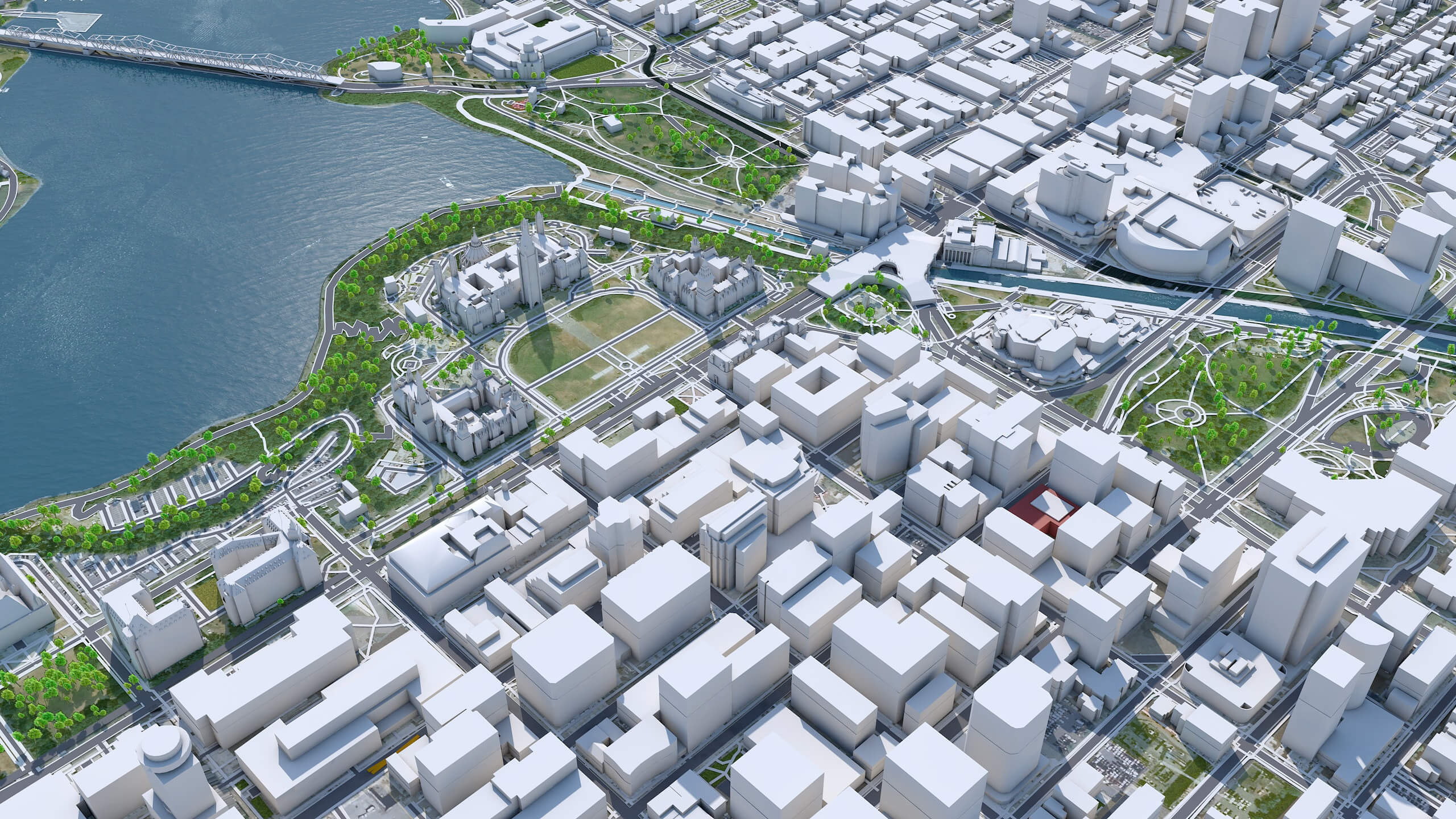 Ottawa Downtown Canada 8km - 3D Model by 3dstudio