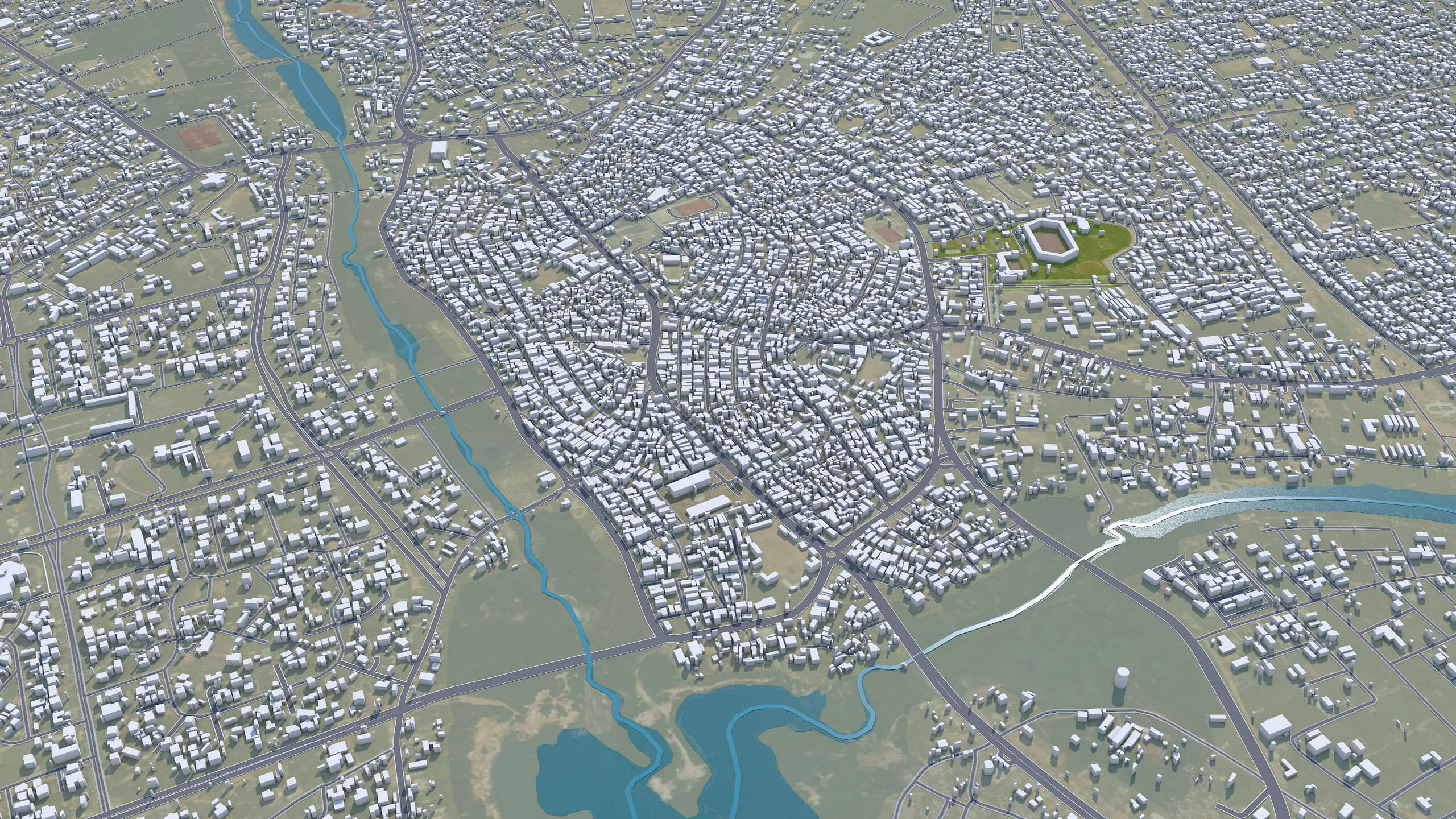 Owerri City Nigeria 3D Model 30km by 3dstudio
