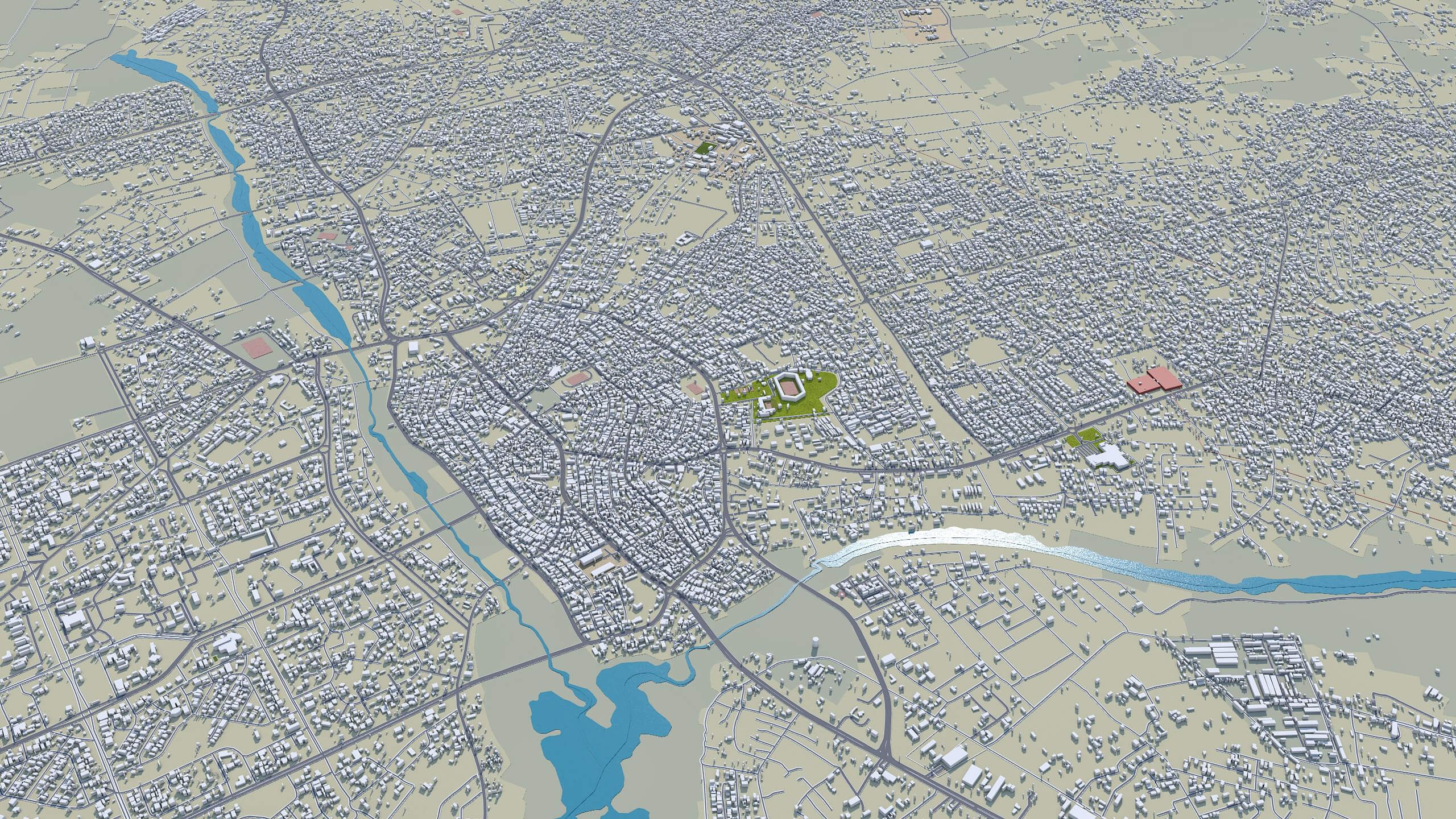 Owerri City Nigeria 3D Model 30km by 3dstudio