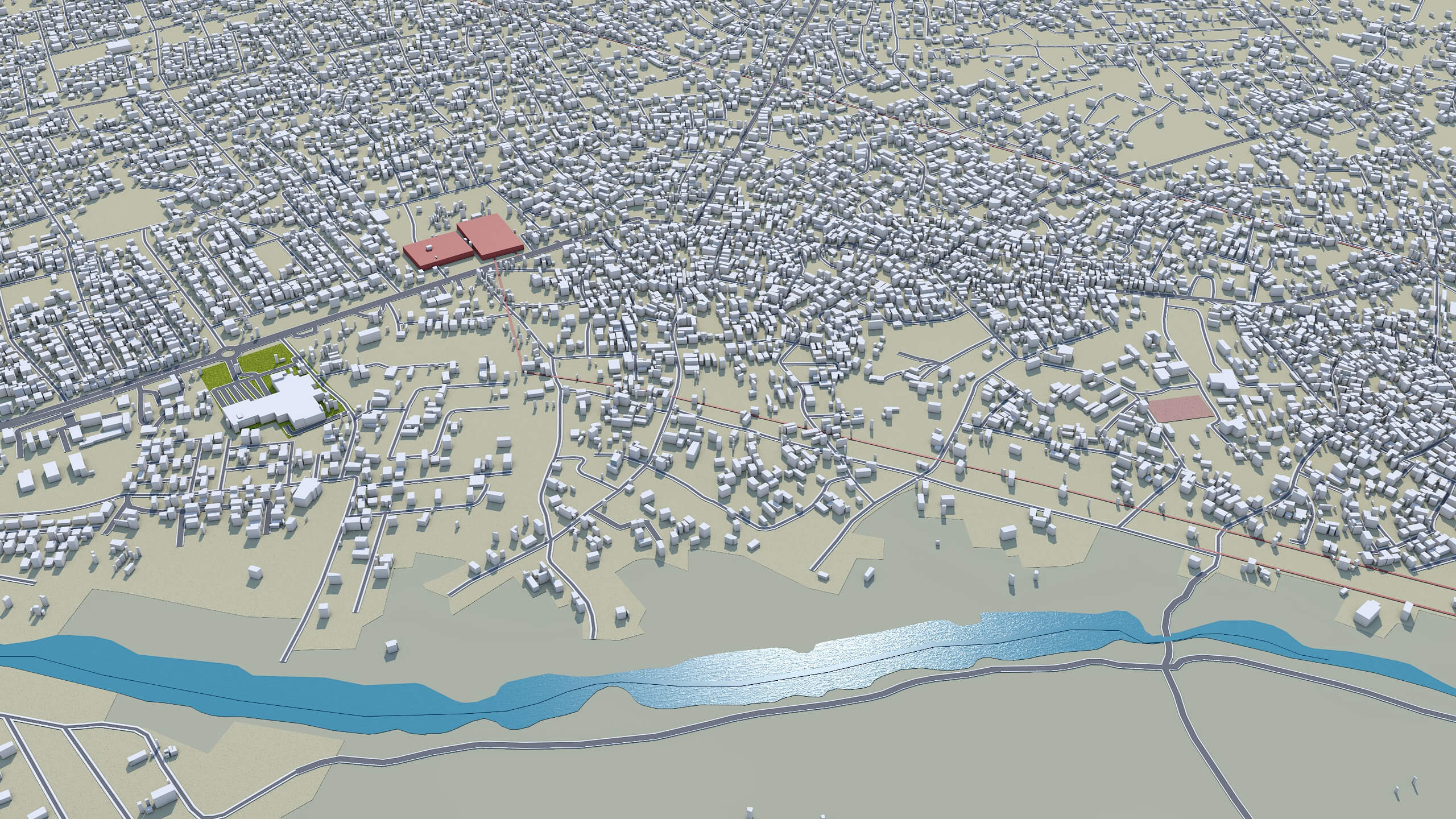 Owerri City Nigeria 3D Model 30km by 3dstudio
