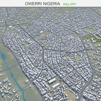 Owerri City Nigeria 3D Model 30km by 3dstudio