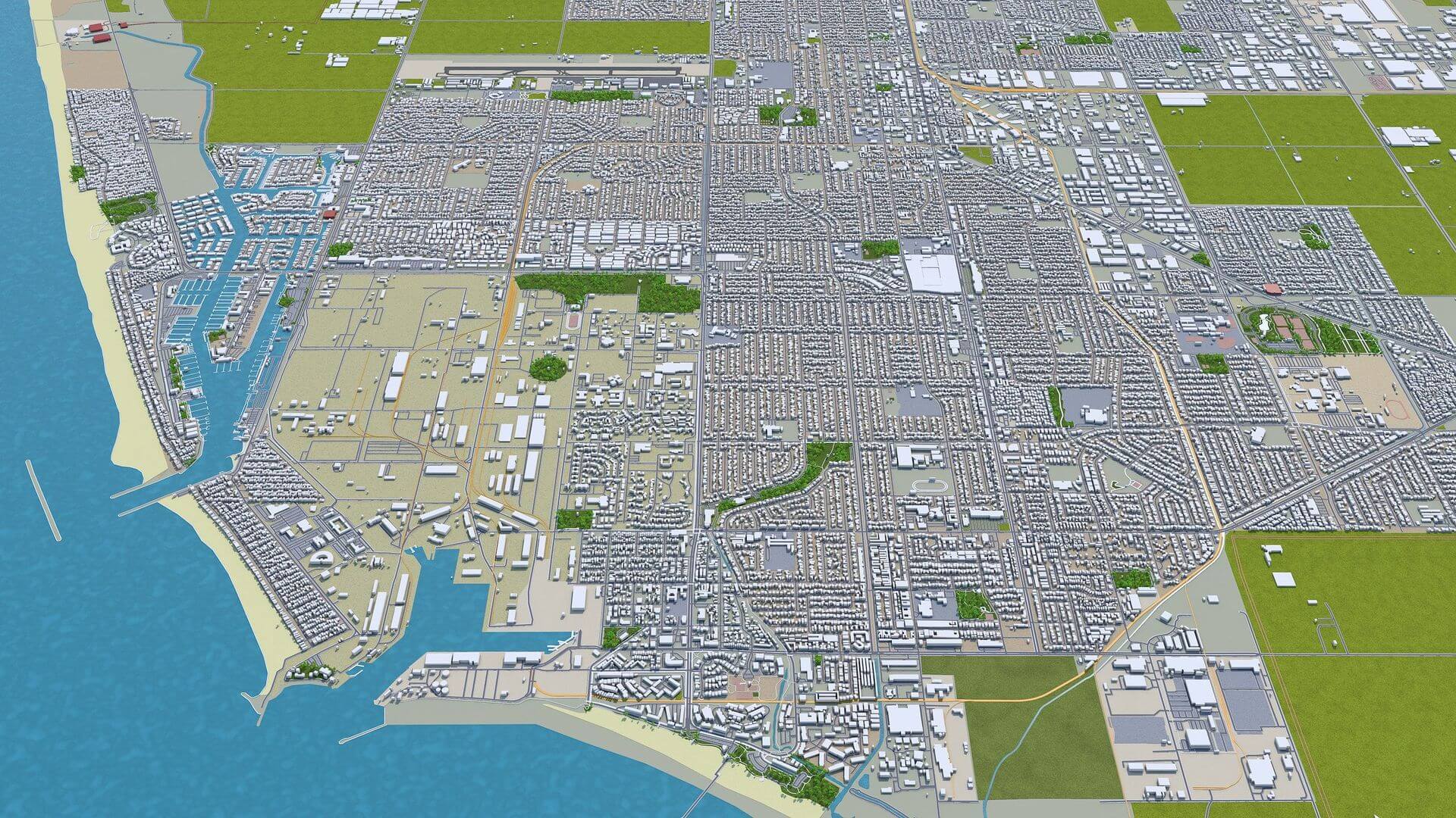 Oxnard, California USA 30km - 3D Model by 3dstudio