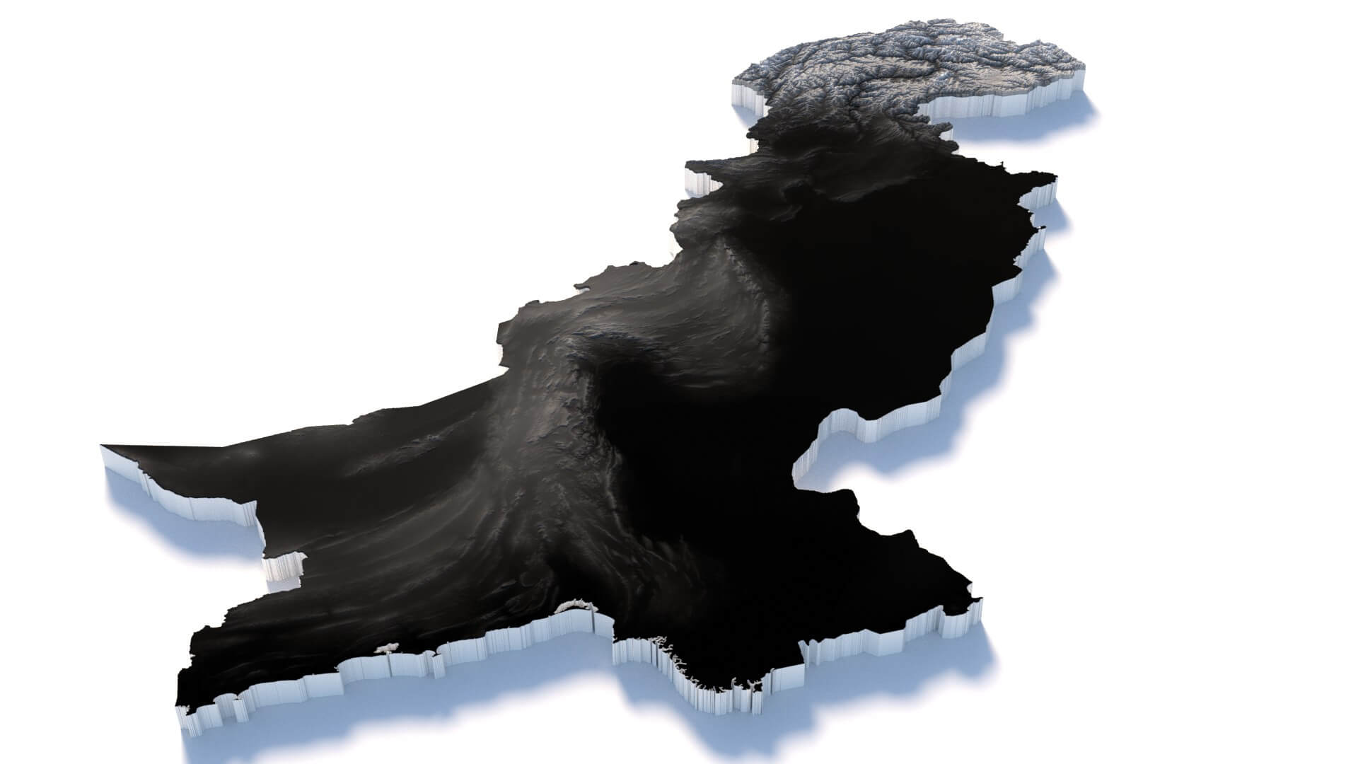 Pakistan Terrain Map - 3D Model by 3dstudio