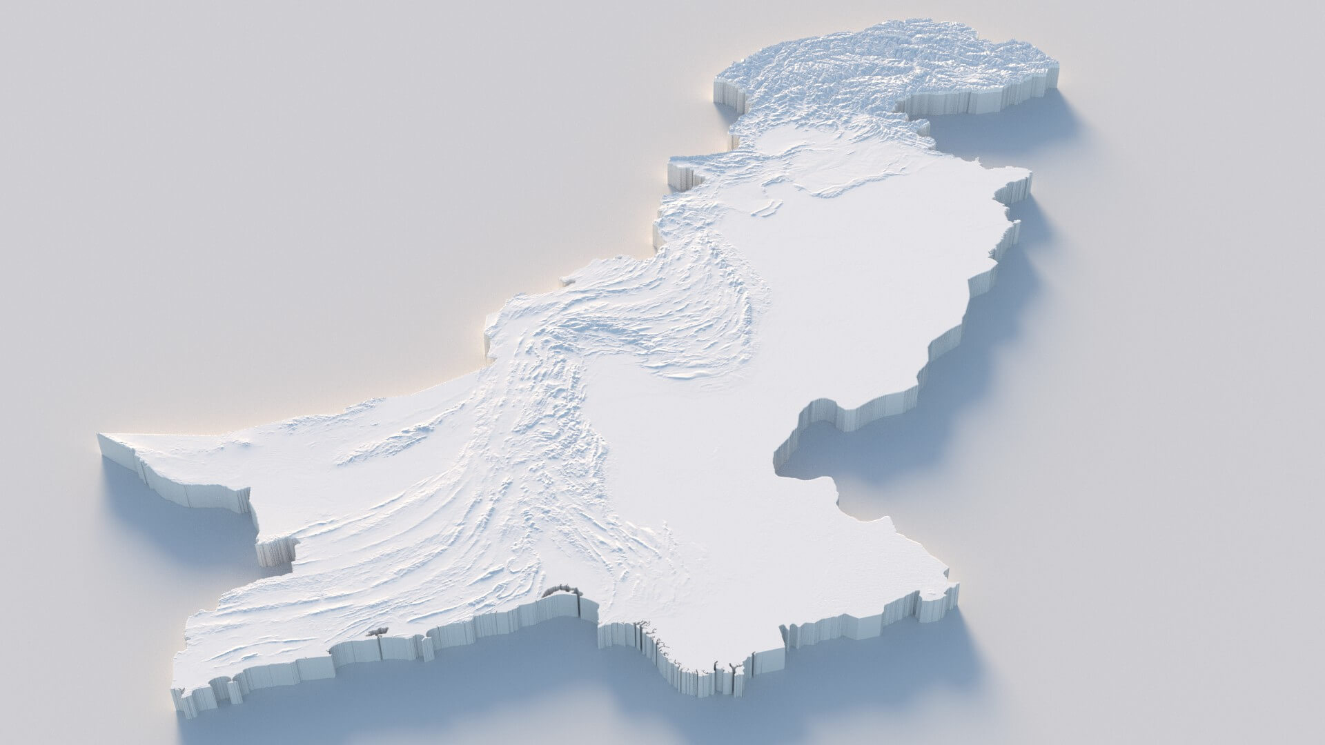 Pakistan Terrain Map - 3D Model by 3dstudio