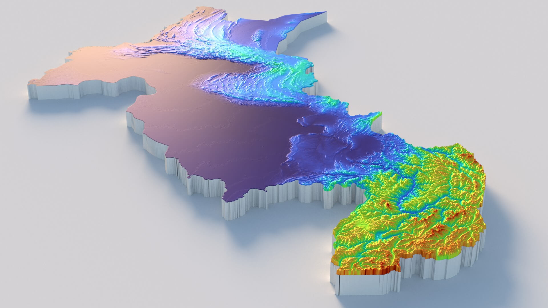 Pakistan Terrain Map - 3D Model by 3dstudio