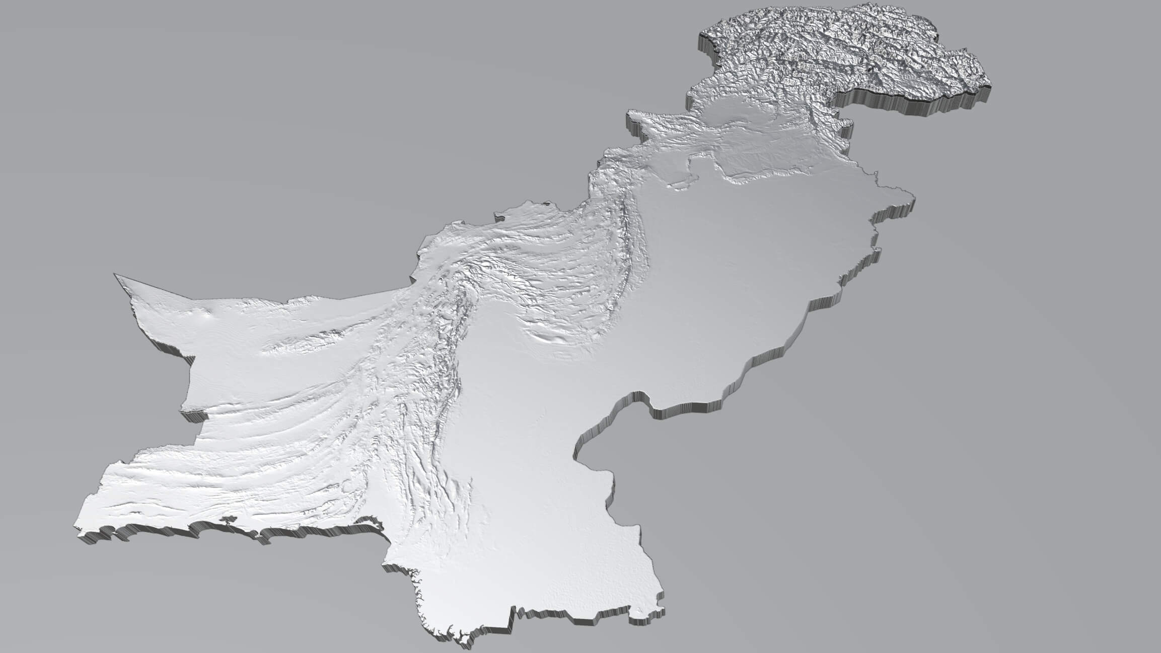 Pakistan Terrain Map - 3D Model by 3dstudio