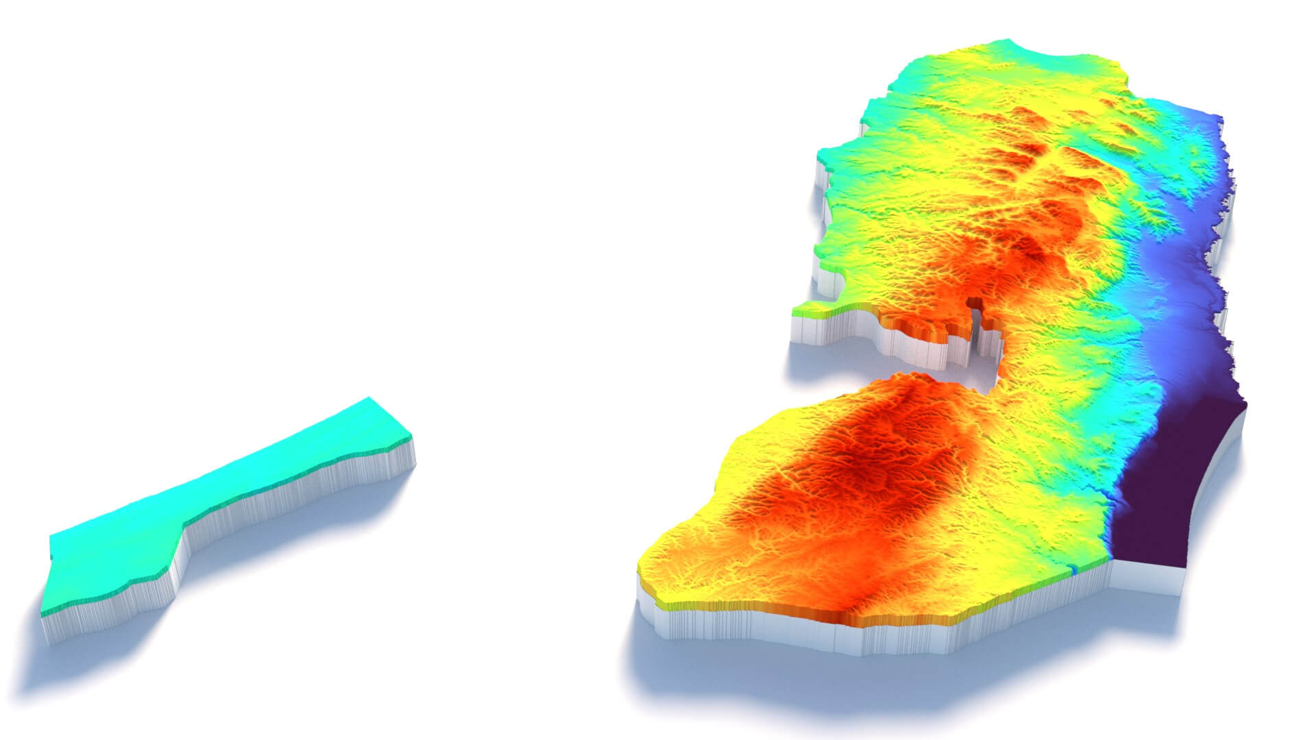 Palestine Terrain Map - 3D Model by 3dstudio