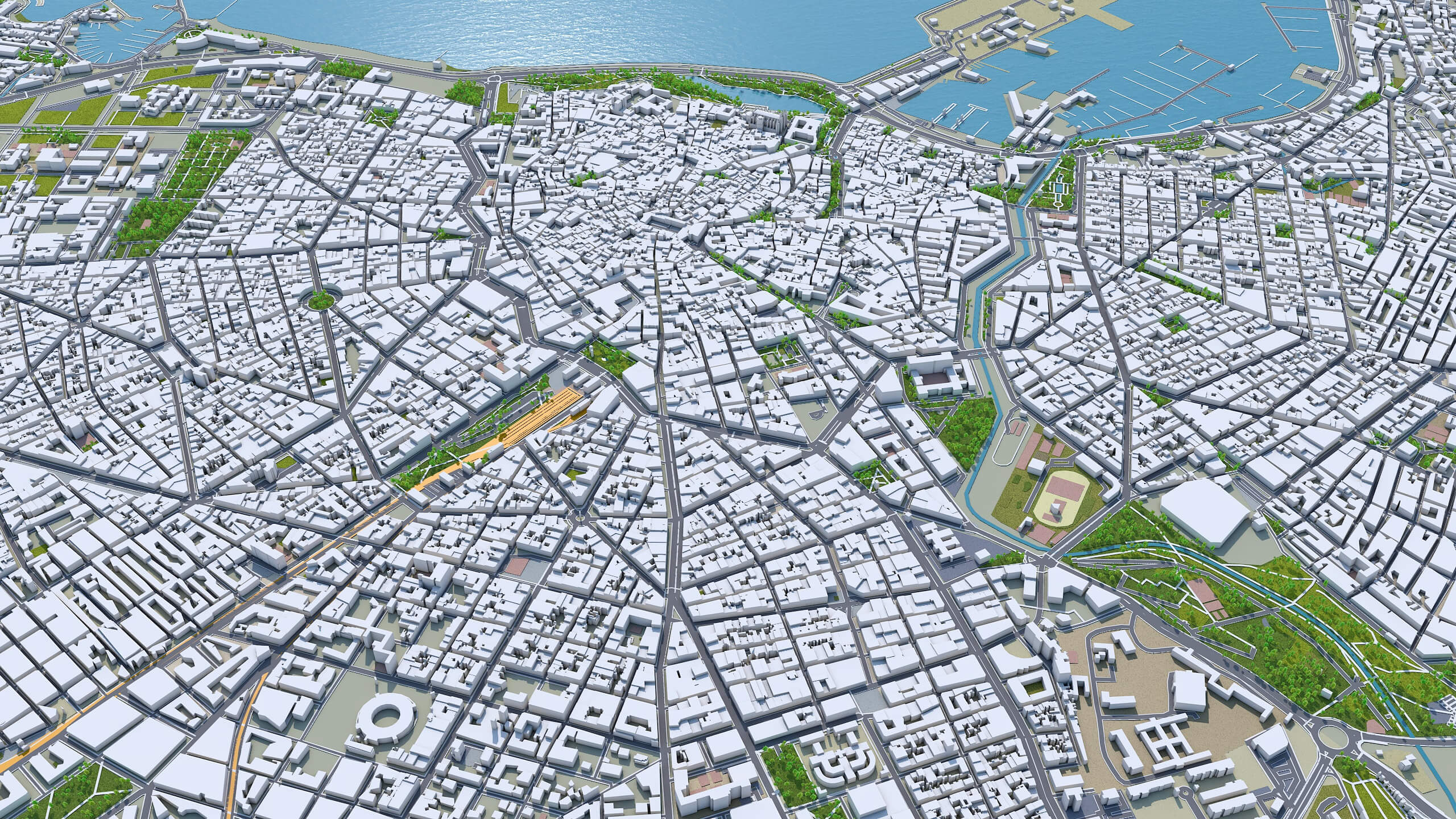 Palma Downtown Spain 6km - 3D Model by 3dstudio