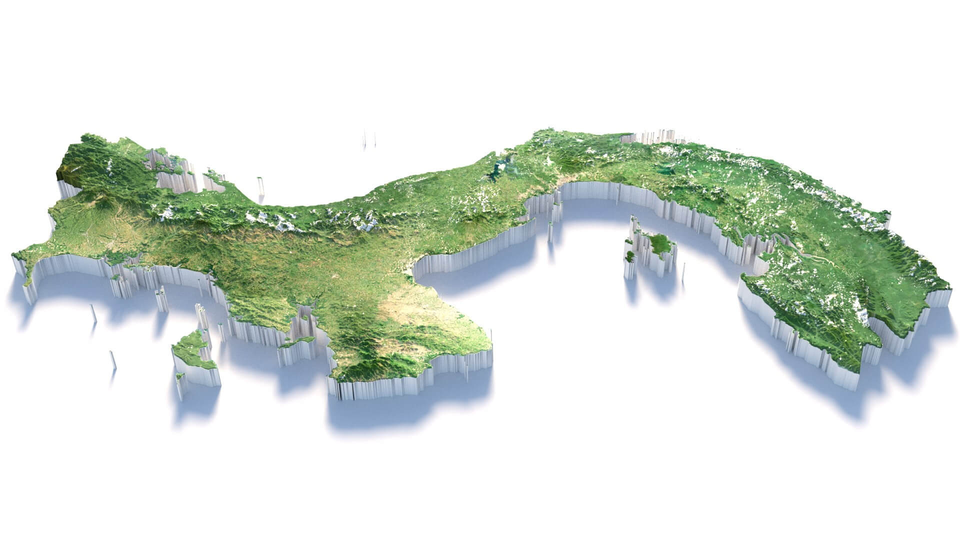 Panama Terrain Map - 3D Model by 3dstudio