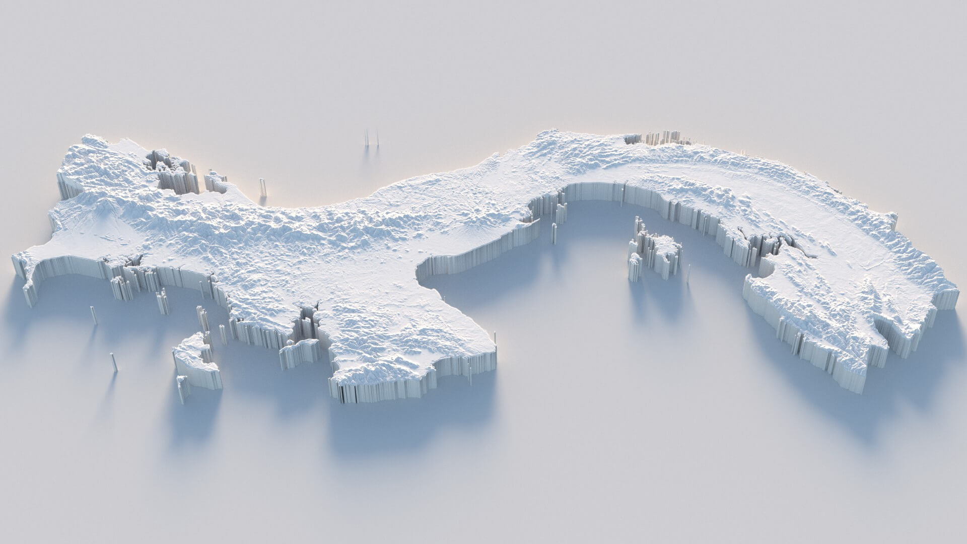 Panama Terrain Map - 3D Model by 3dstudio