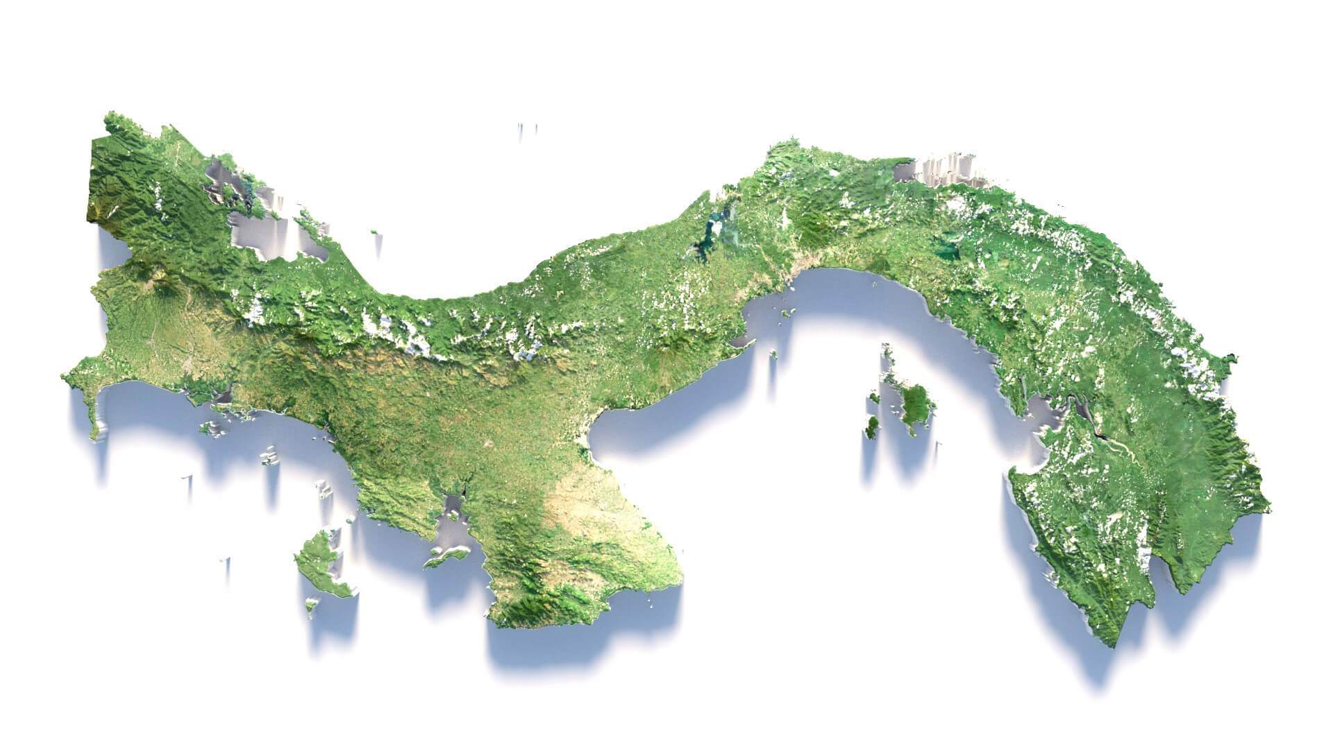 Panama Terrain Map - 3D Model by 3dstudio