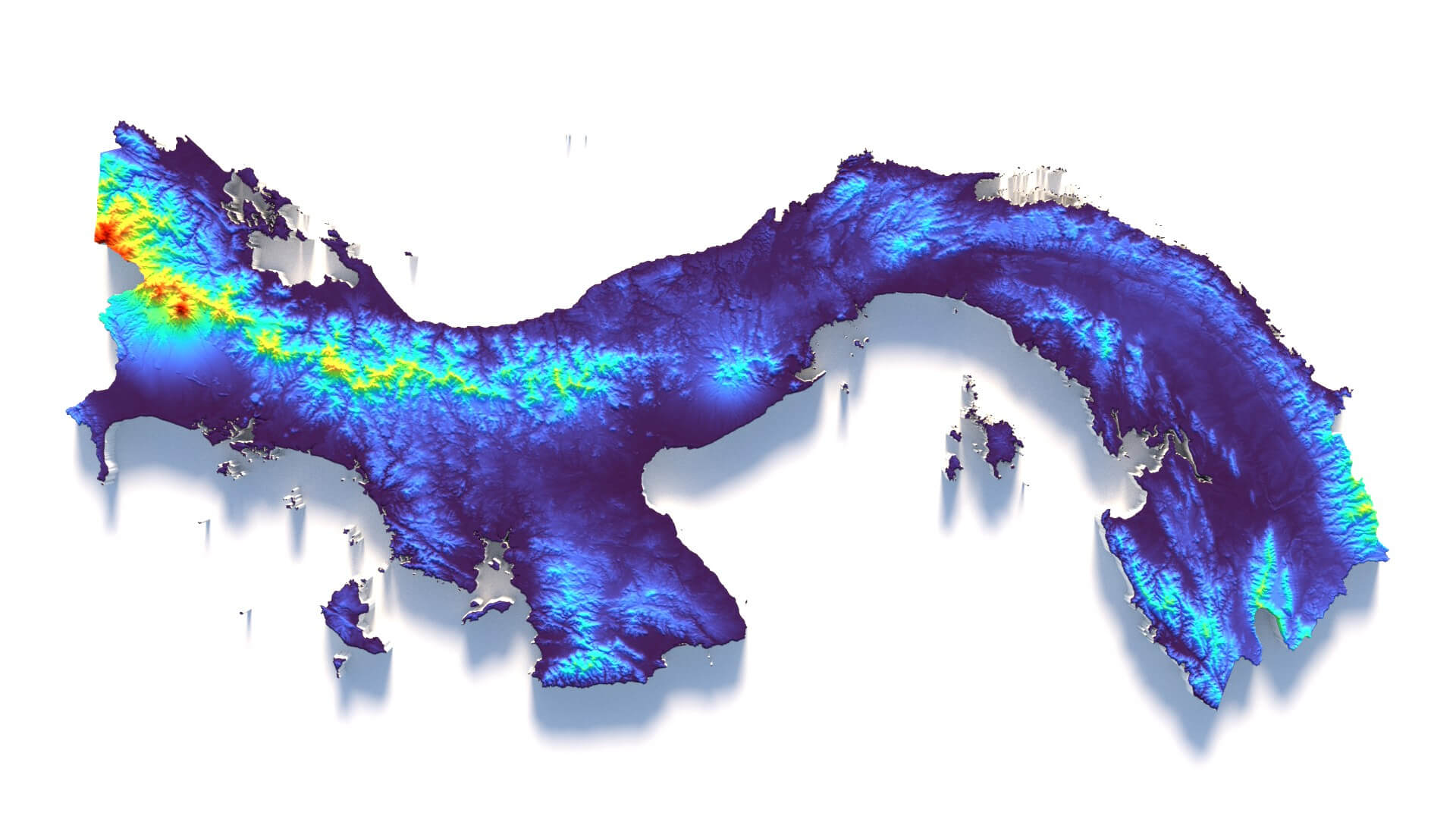 Panama Terrain Map - 3D Model by 3dstudio